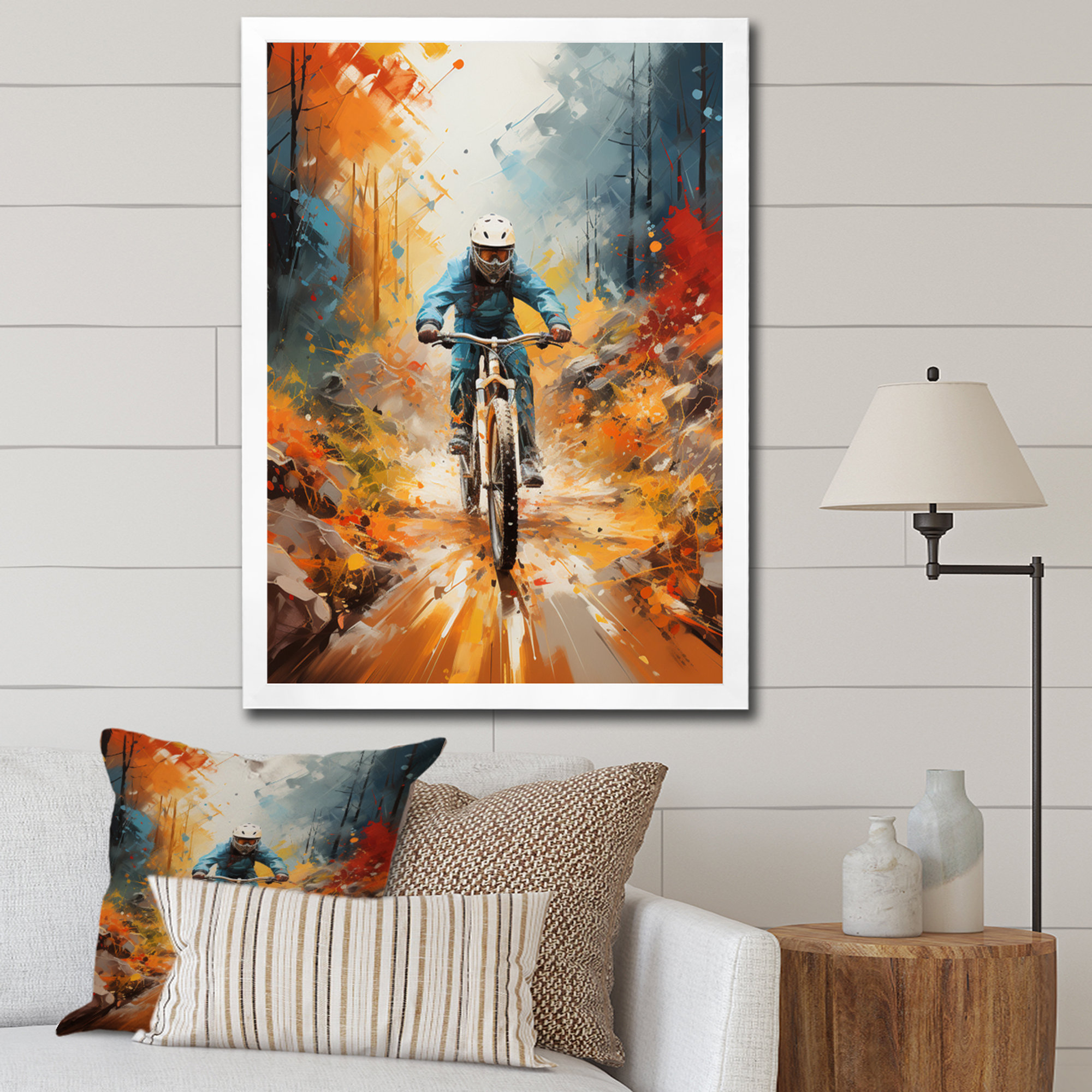 Red Barrel Studio Bicycle Abstracted Trails An II - Bicycle Canvas Wall ...