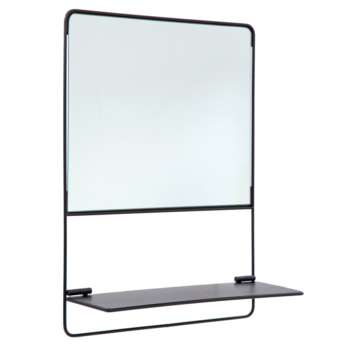 Gracie Oaks Dewan Metal Square with Shelves Accent Mirror | Wayfair