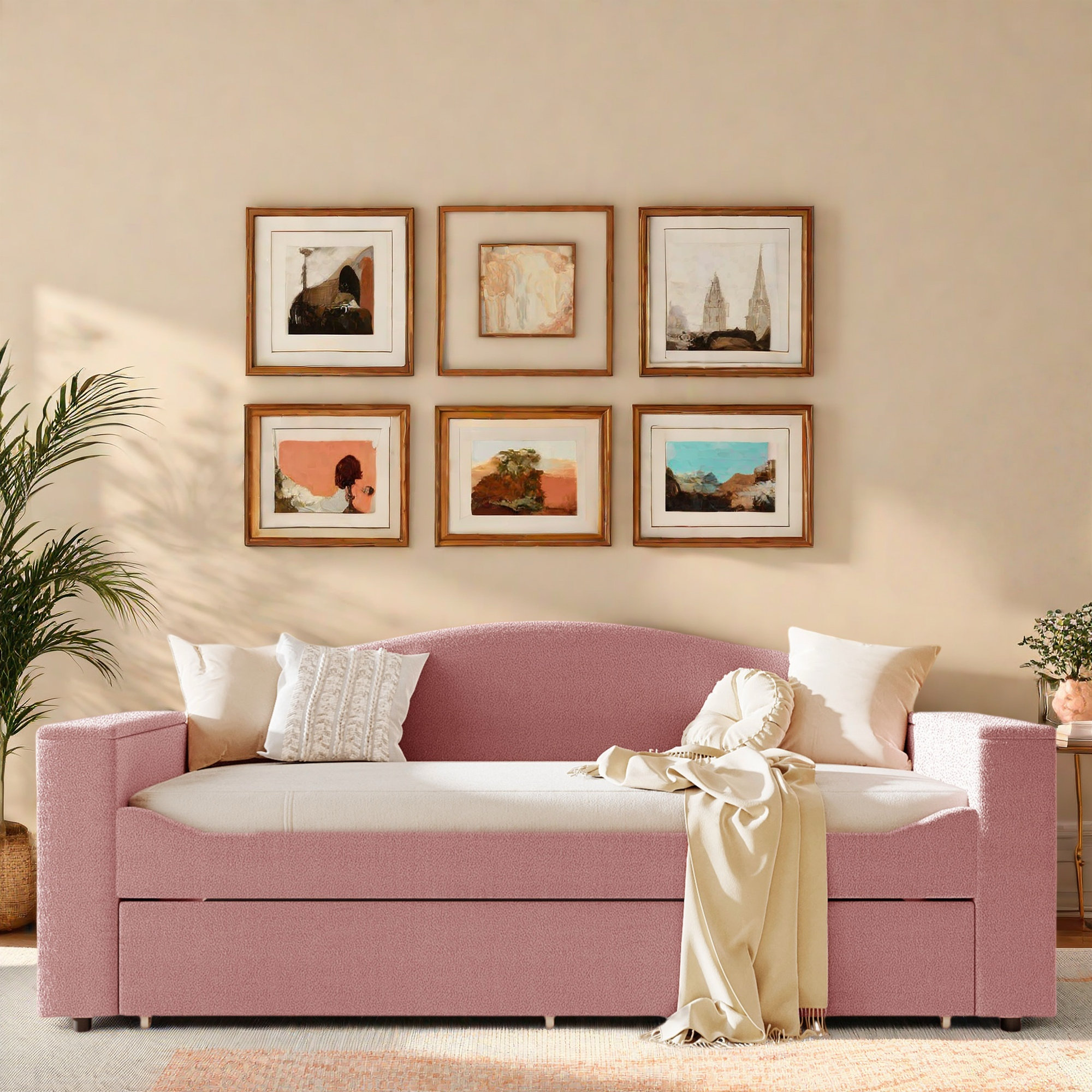 Lark Manor Upholstered Daybed With Storage Armrests And Integrated ...