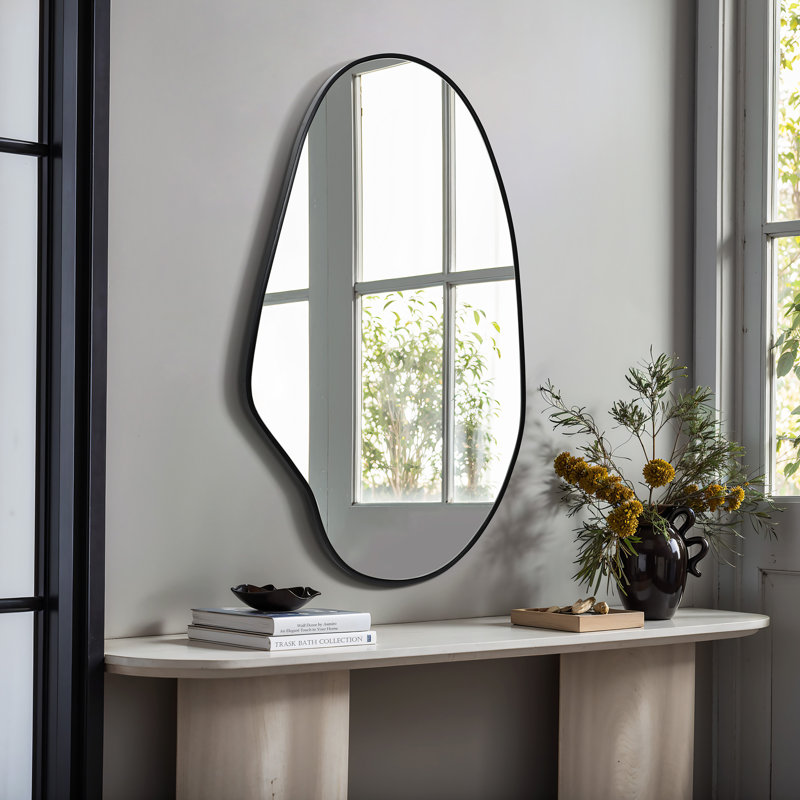 Wrought Studio™ Black Frame Oblong Accent and Vanity Wall Mirror | Wayfair