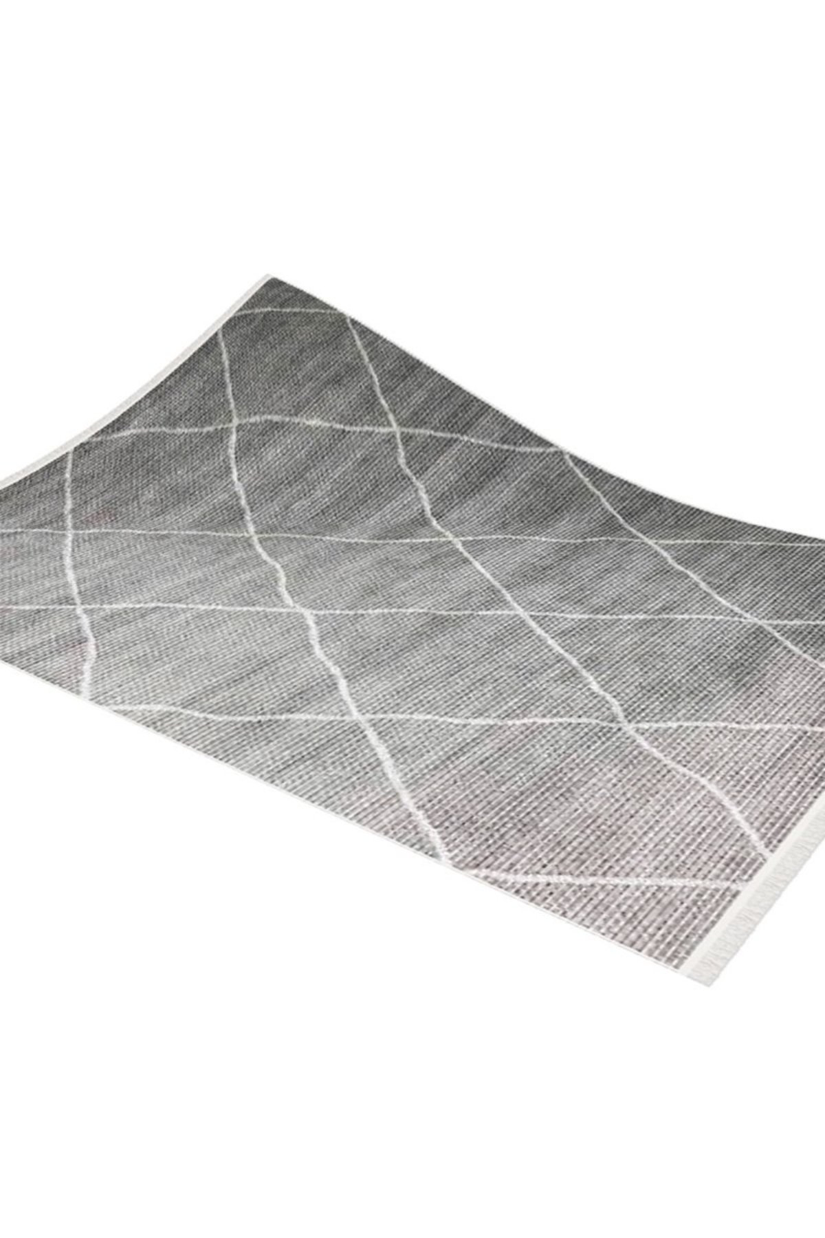 Rugpera Lofland Grey And White Color Geometric Design Carpet Machine ...