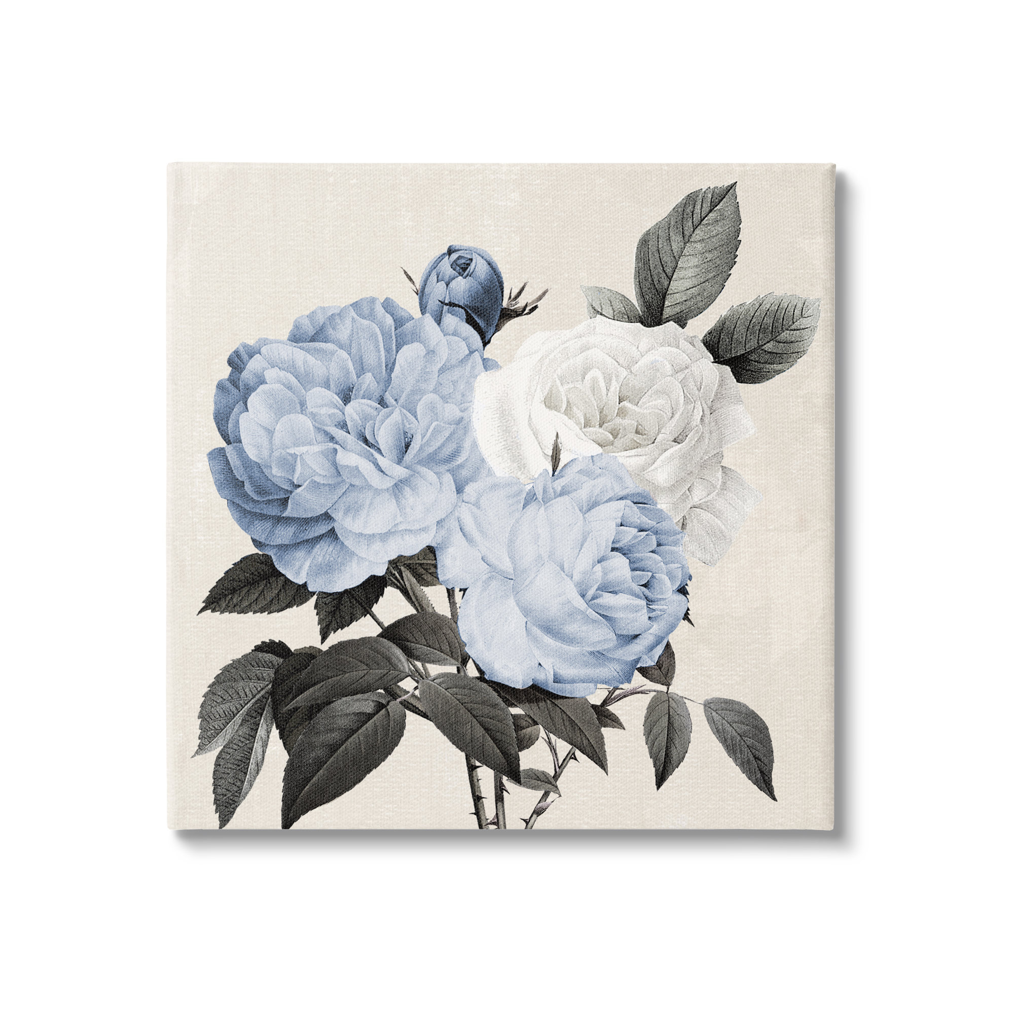 Gracie Oaks Antique Blue Rose Blooms Canvas Wall Art by Kelly Donovan ...