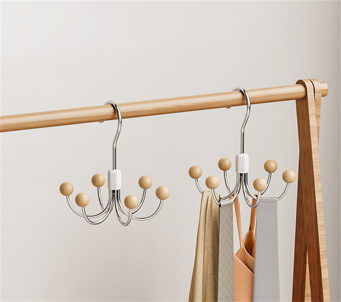 Rebrilliant Rotating Six-Claw Wooden Hook Organizer - Wayfair Canada