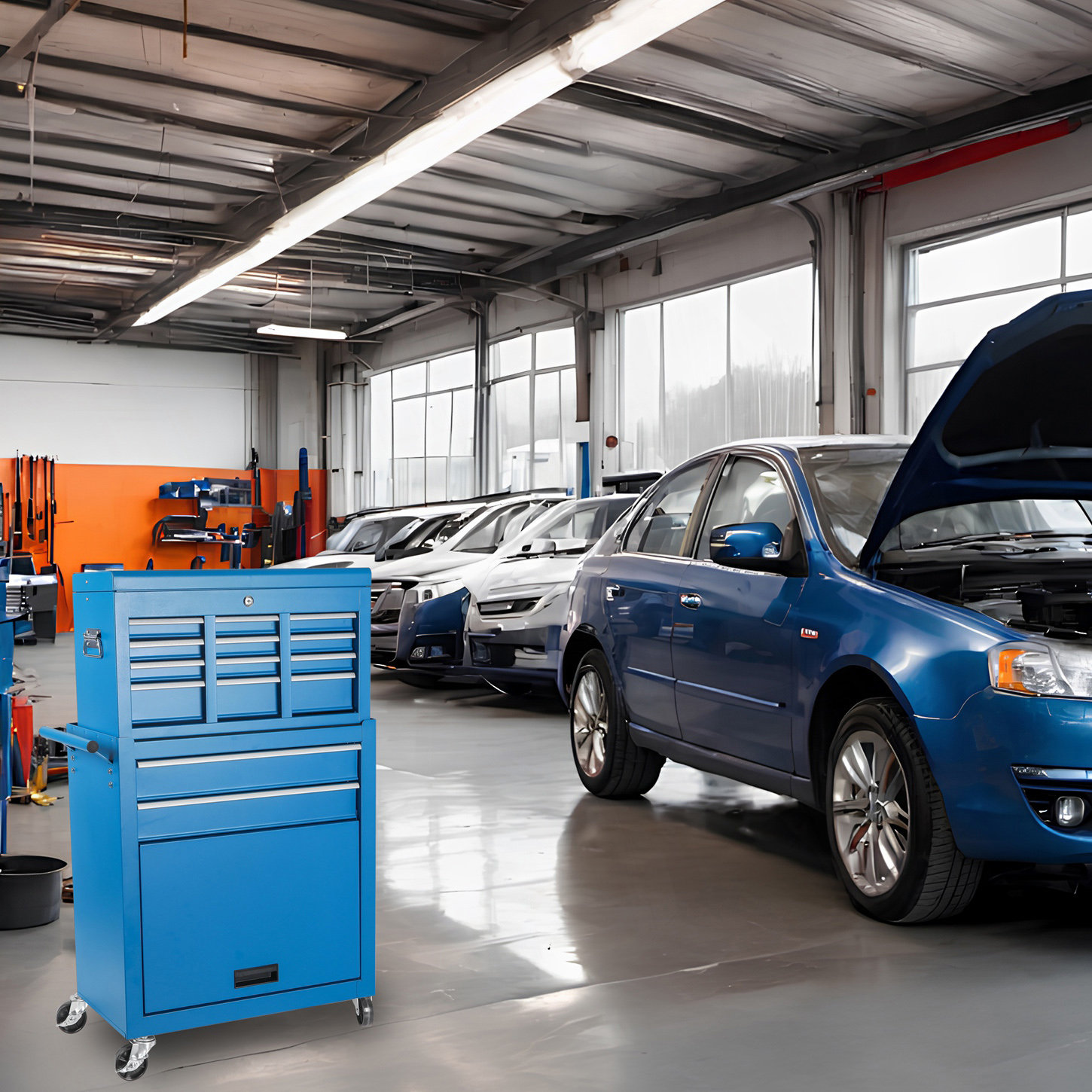 17 Stories Tool Chest, 8-Drawer Rolling Tool Storage Cabinet With 2 In ...