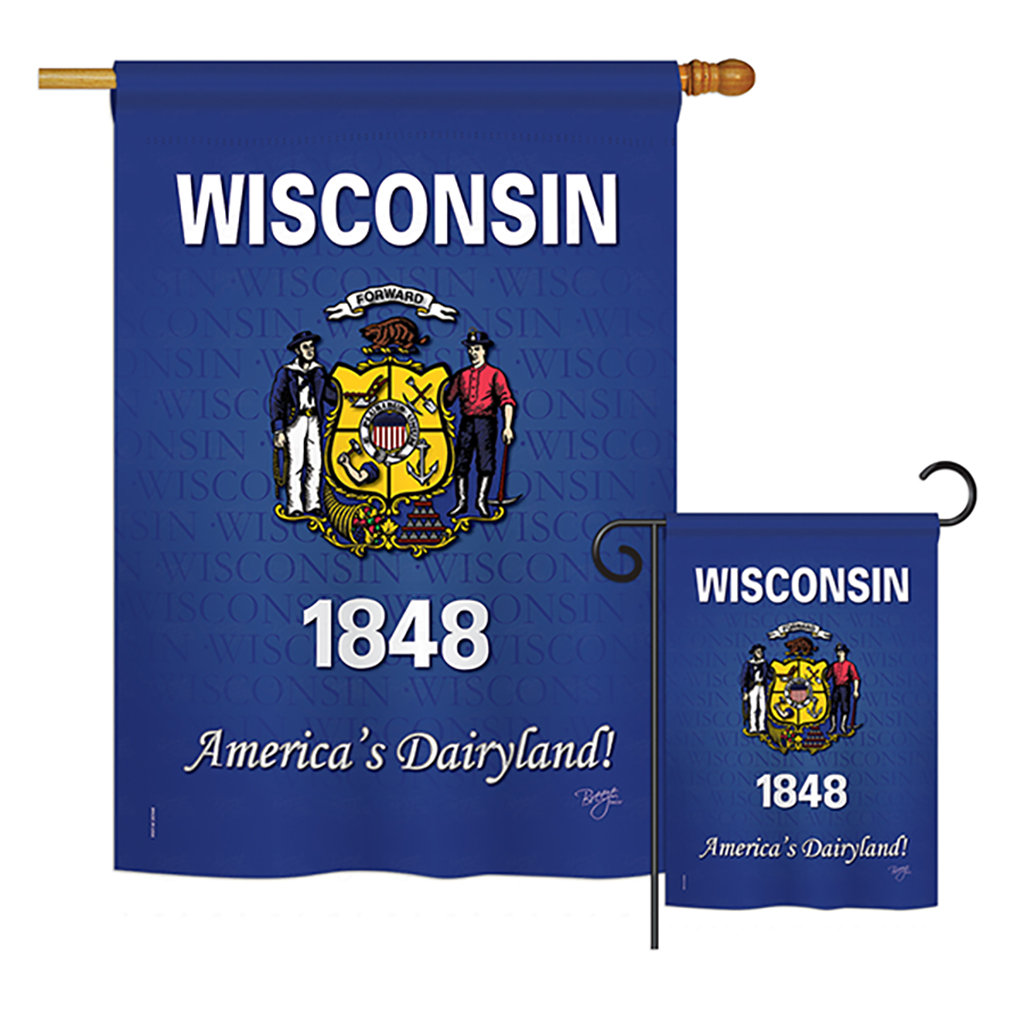 Breeze Decor Wisconsin American States Impressions Decorative Vertical ...