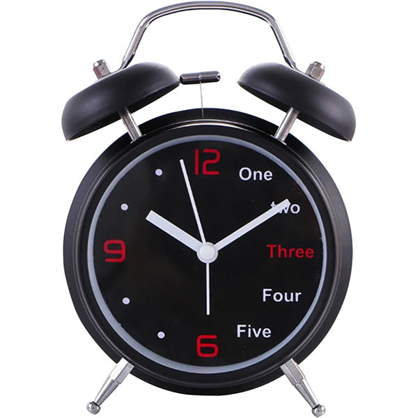 Marlow Home Co. Quartz Movement / Crystal Alarm Tabletop Clock Black ...