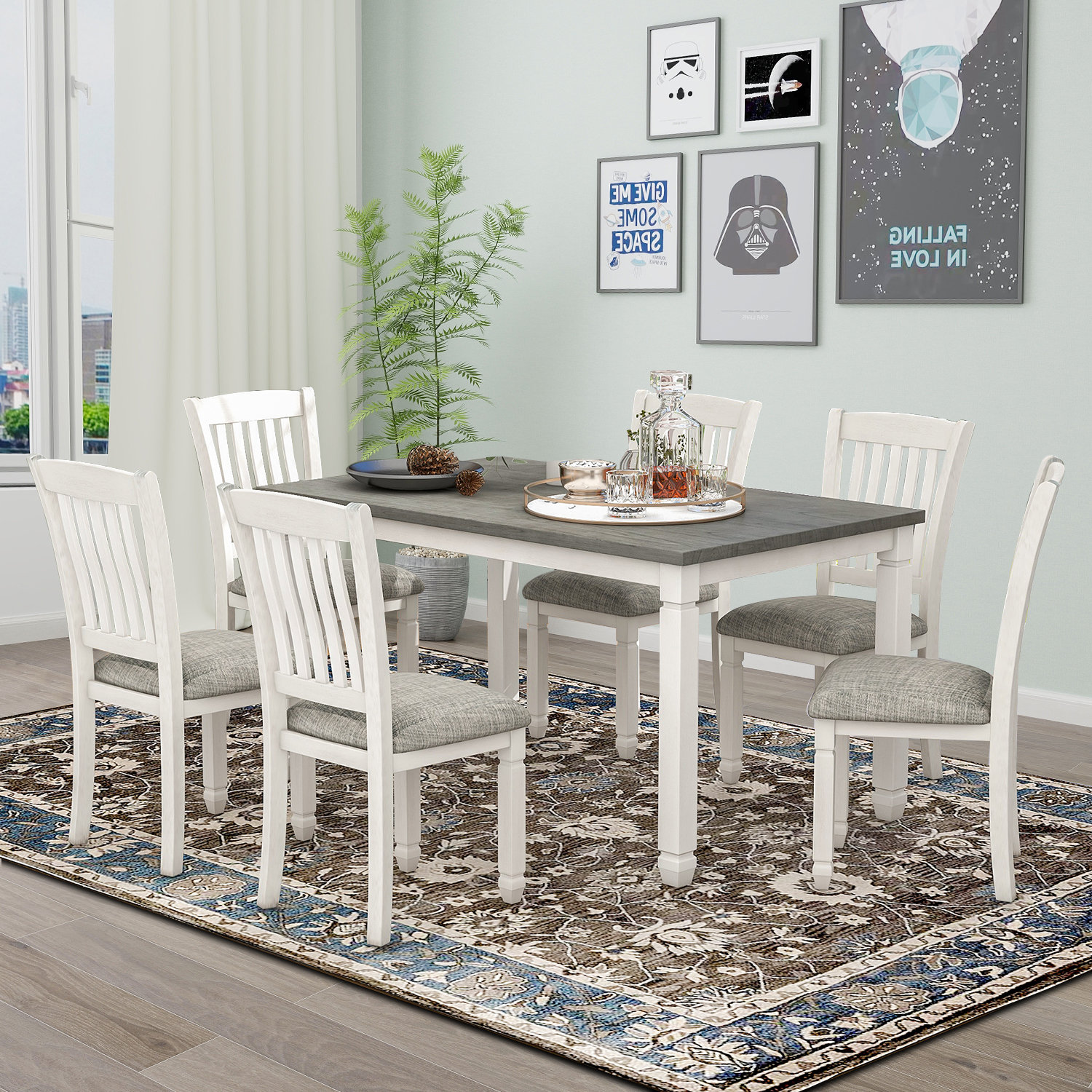 Latitude Run® Manivong Rectangular 60.01'' L x 36.01'' W Dining Set ...