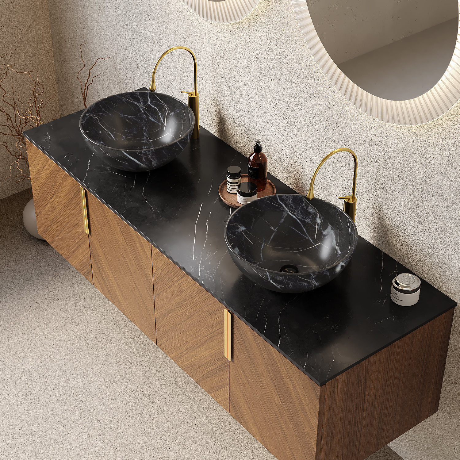 Brayden Studio® Arai 60" Big Size Bathroom Vanity With Vessel Sink ...