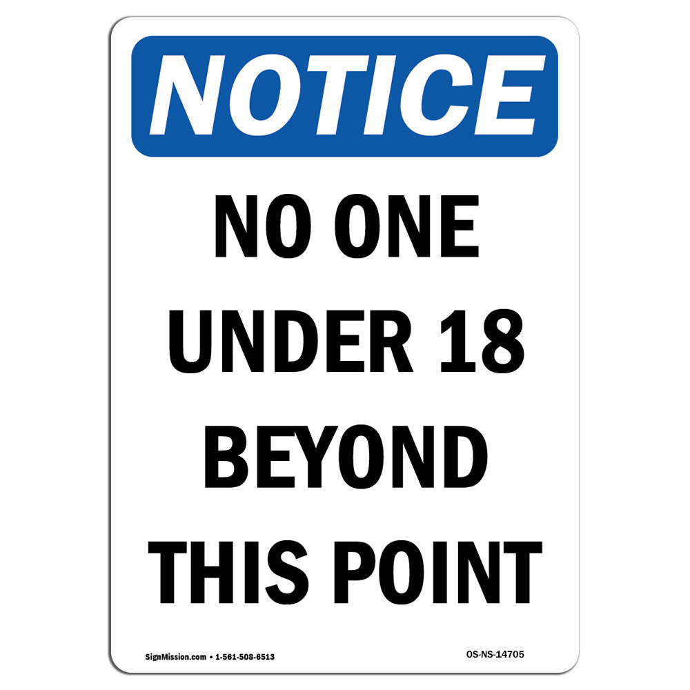 SignMission No One Under 18 Beyond This Point sign - Wayfair Canada