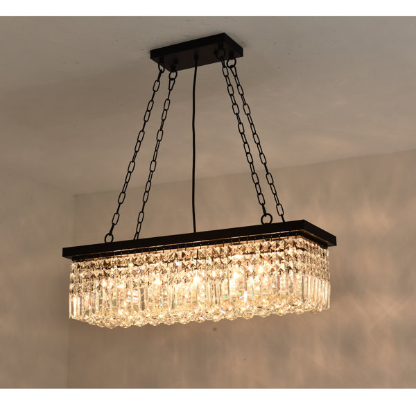 Mercer41 Kearan 5 - Light Kitchen Island Dimmable Rectangle Chandelier ...
