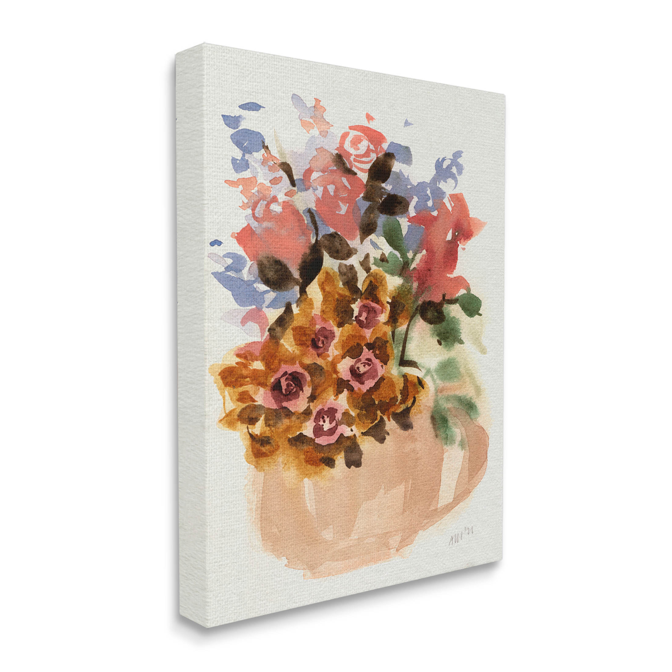 Stupell Industries Abstract Flower Bouquet Shapes Canvas Wall Art By ...