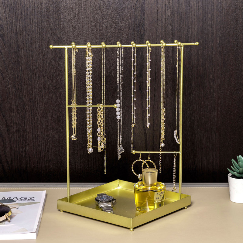 Everly Quinn Metal Jewelry Holder Necklace Hanger Stand | Wayfair