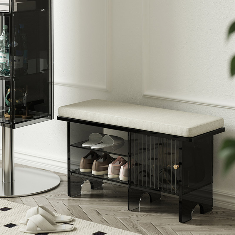 DICIXA Acrylic Shoe Changing Stool 4 Pair Shoe Storage Bench | Wayfair