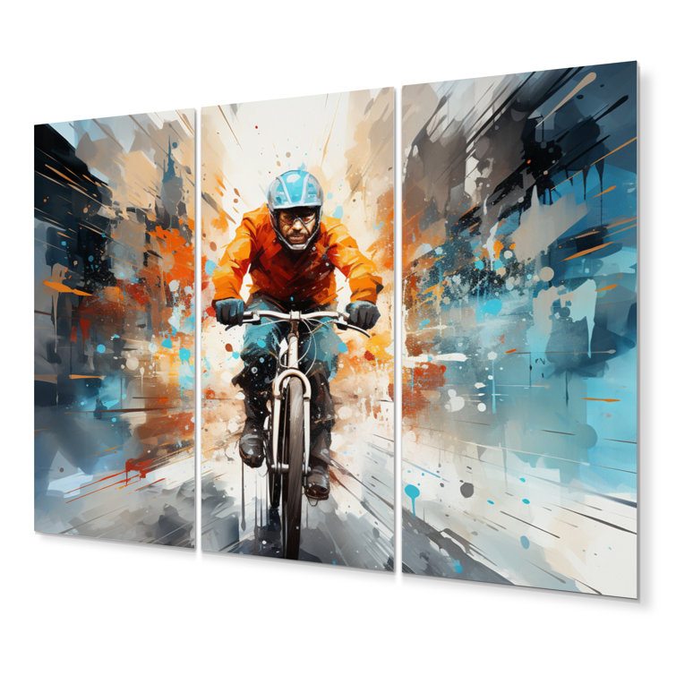 Red Barrel Studio® Bicycle Abstract Urban Cyclists - Transportation ...