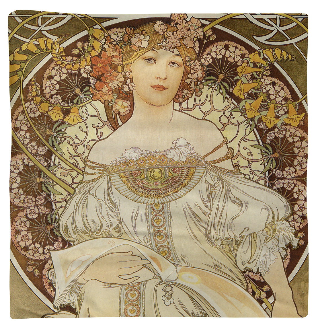 East Urban Home Alphonse Mucha Lady Reading 10" Cotton Napkin - Wayfair ...