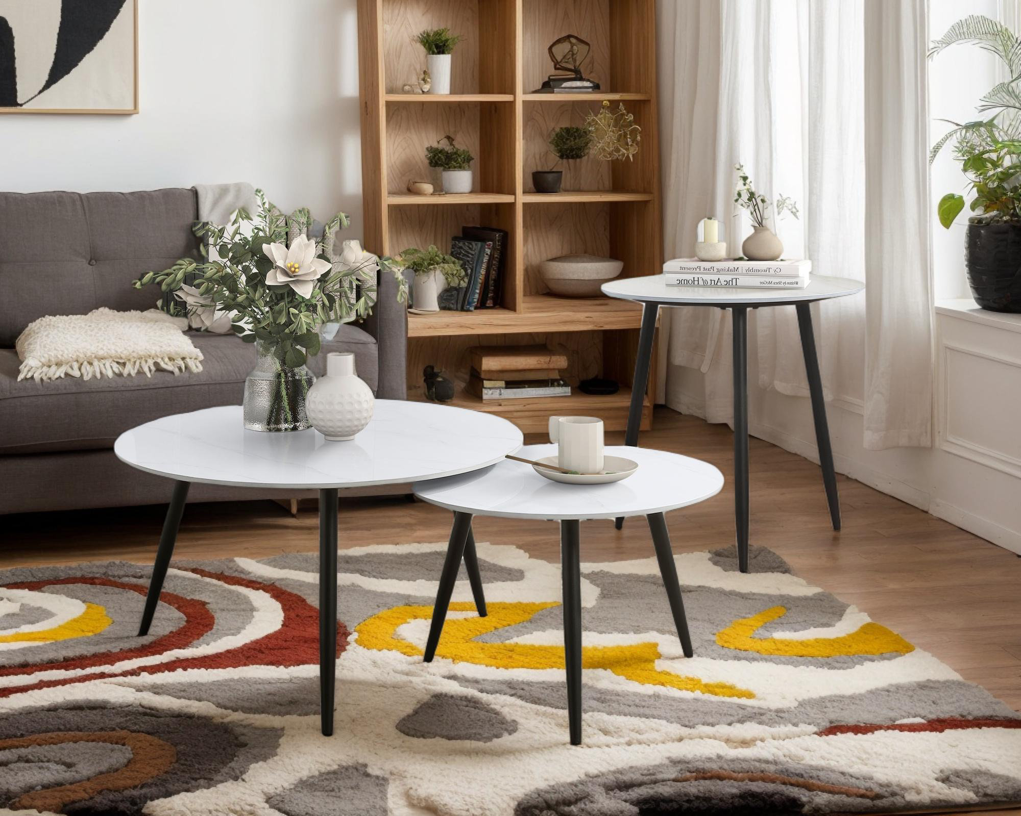 George Oliver 3 Piece Occasional Table Set, Living Room Table Set With ...