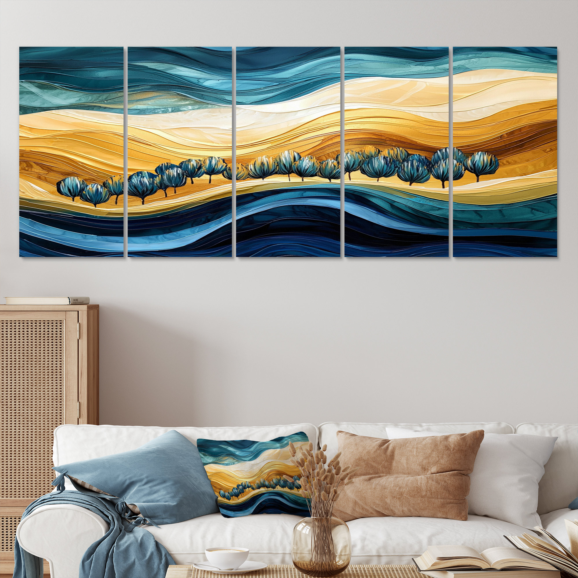 Mercer41 Yellow Mediterranean Olive Groves Landscape II - Abstract ...
