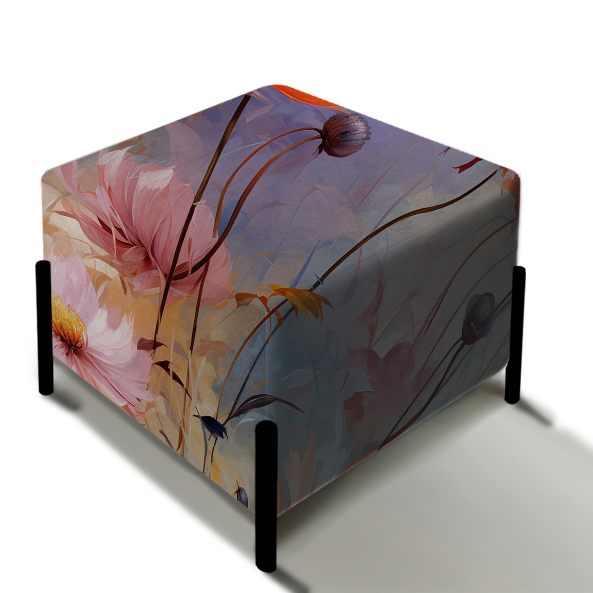 Design Art Pink Monets Garden Botanical Pattern I - Floral Square ...