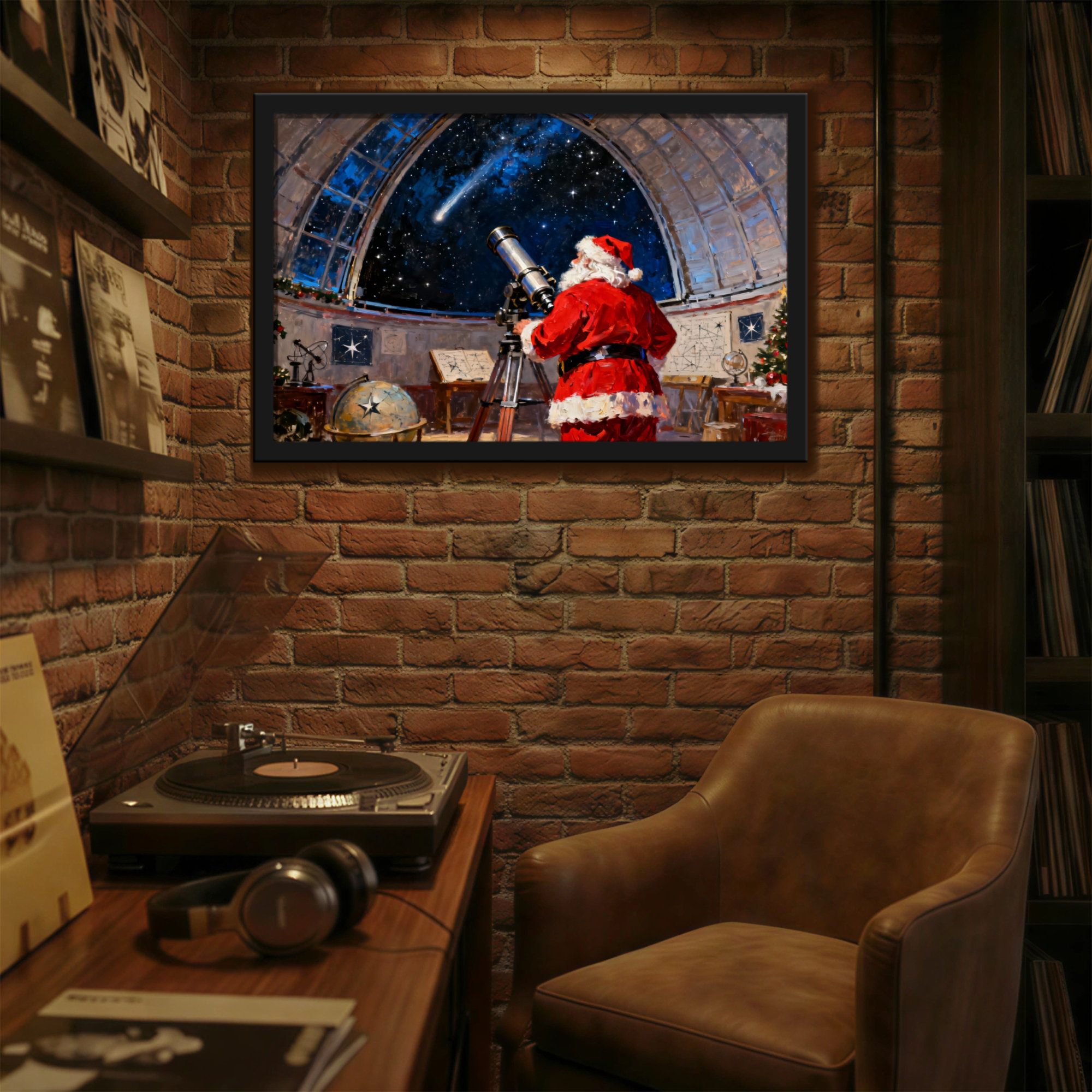 Astoria Grand Christmas Santa Observes Comet Through Telescope In ...