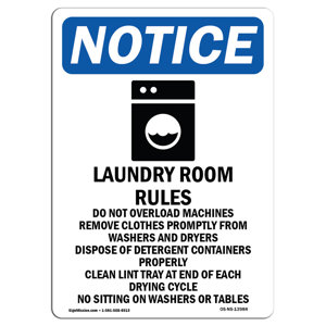 SignMission Laundry Room Rules Sign | Wayfair