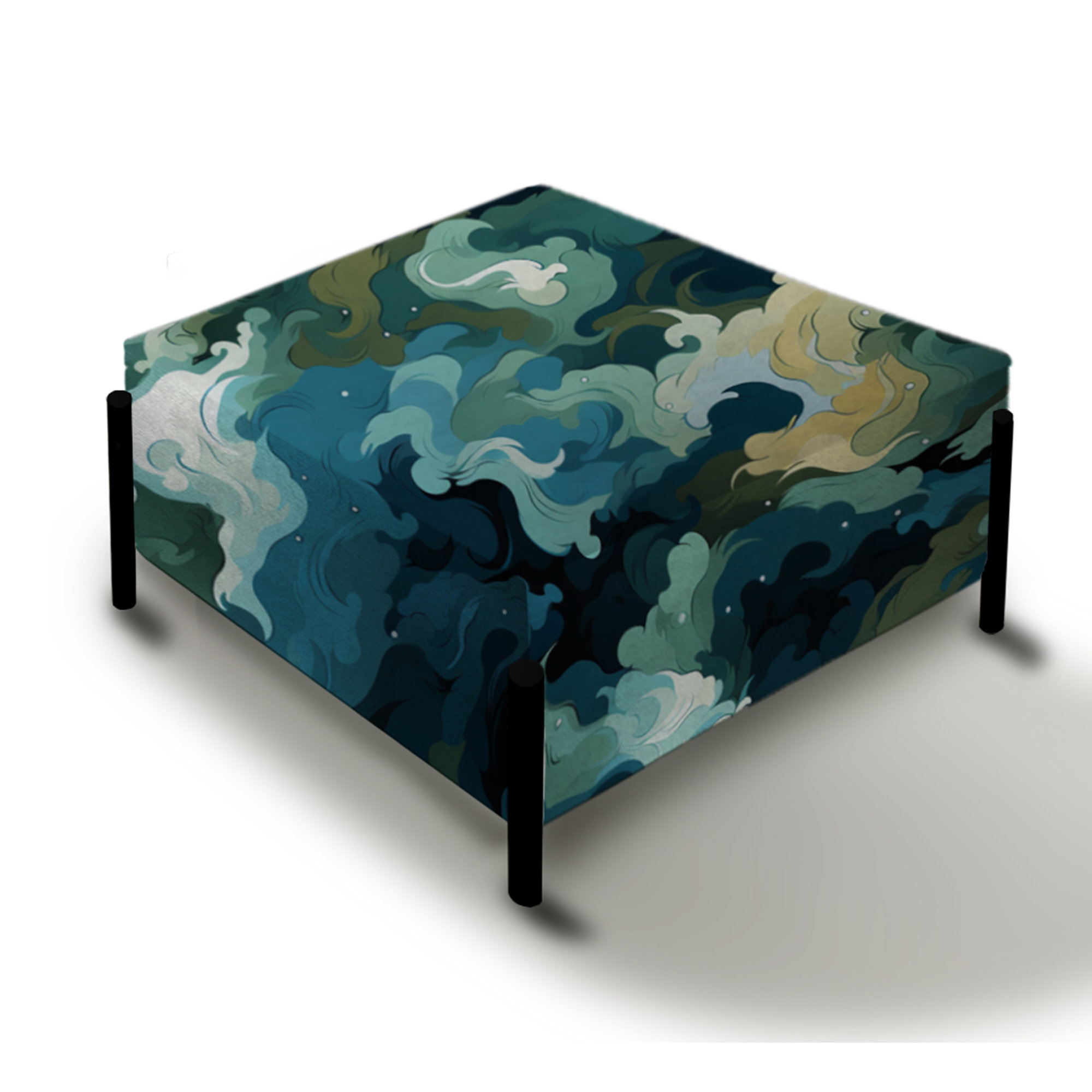Design Art Camo Dreamscape Camouflage I - Abstract Large Square Ottoman ...