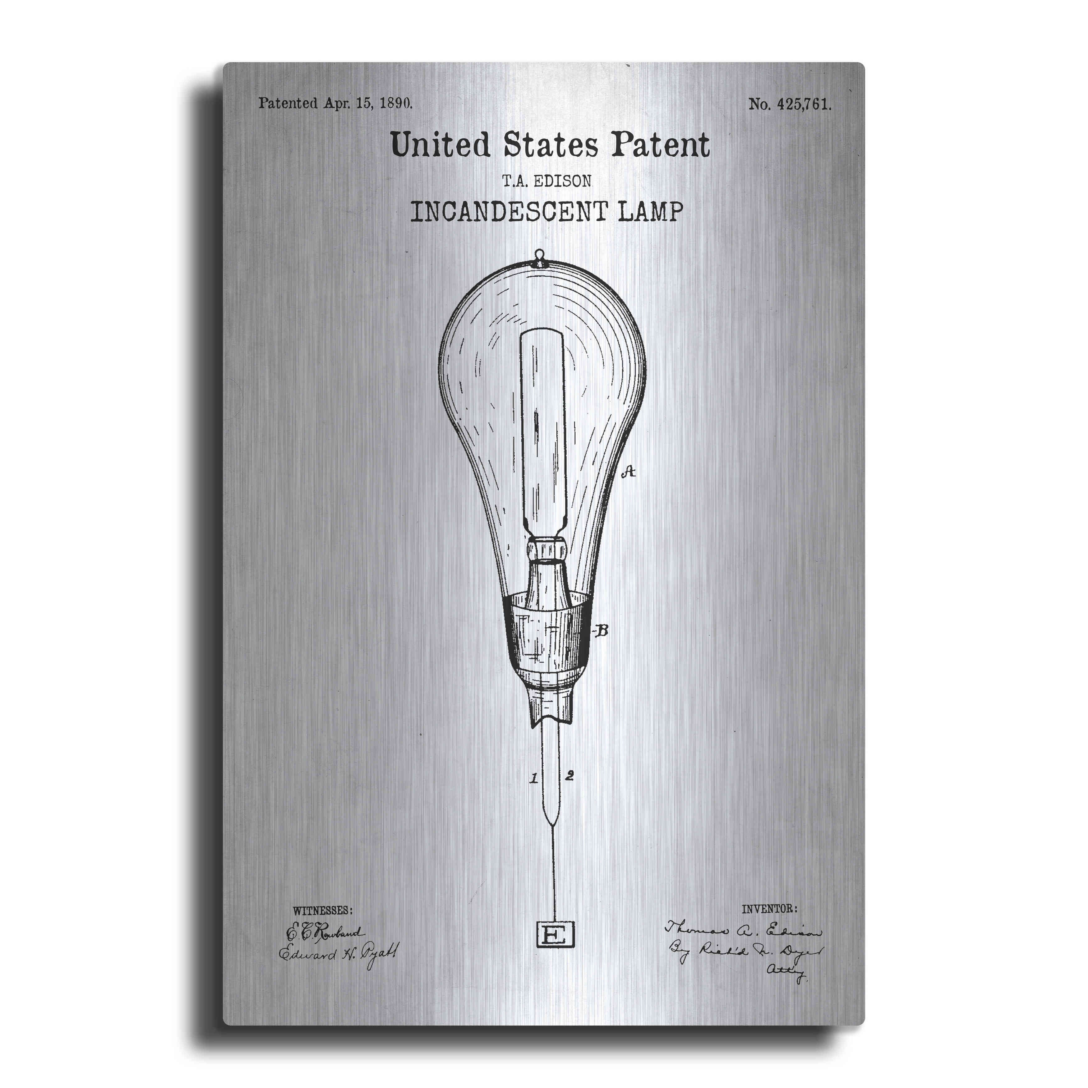 17 Stories Incandescent Lamp Blueprint Patent White by Patents ...
