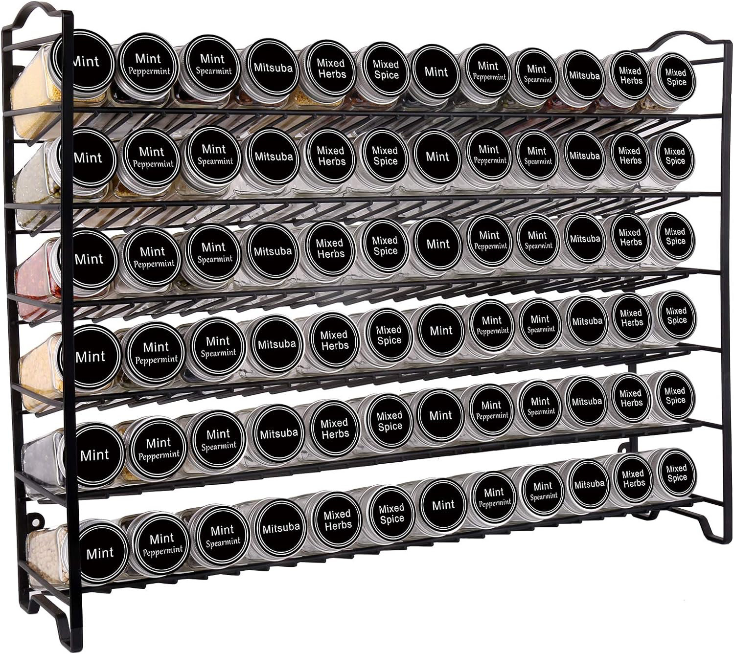 Fish hunter Spice Rack Organizer With 72 Empty Square Spice Jars, 340 ...