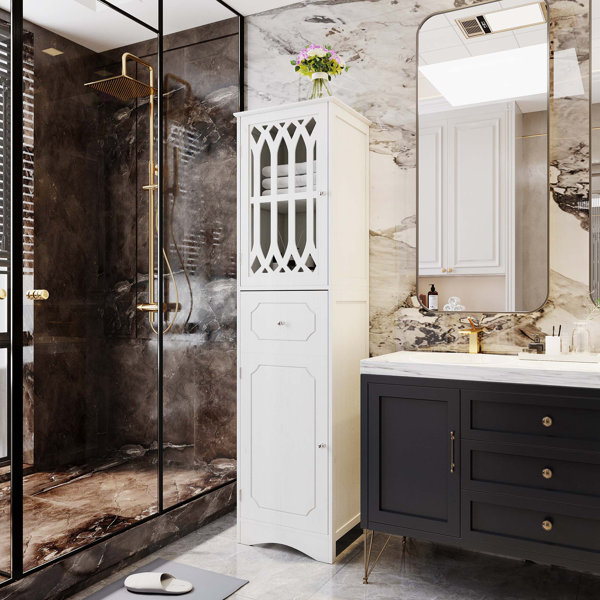 Red Barrel Studio® Grande armoire de salle de bain Cloral, armoire de ...