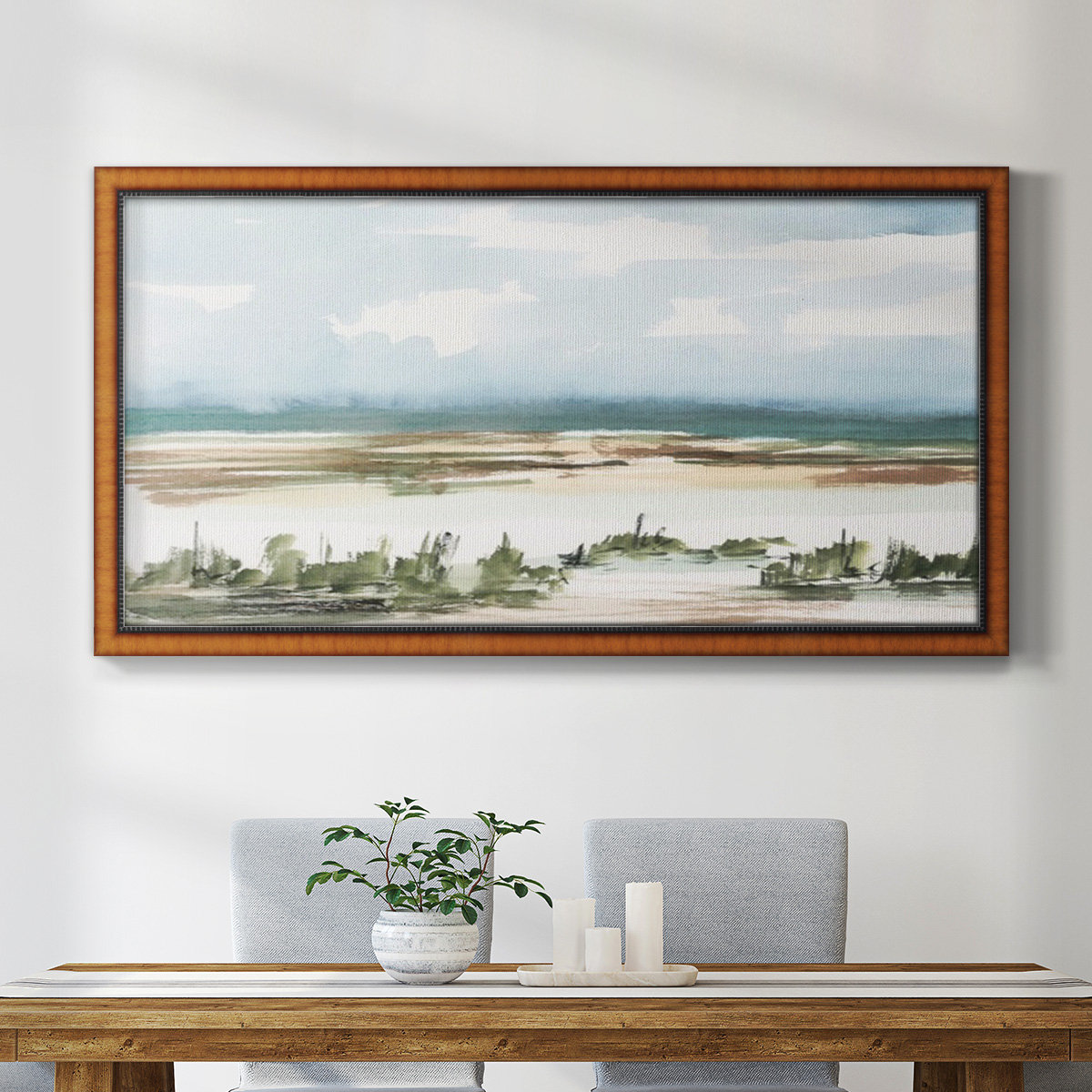 Dovecove Coastal Wetlands Watercolor II - Single Picture Frame Print on ...