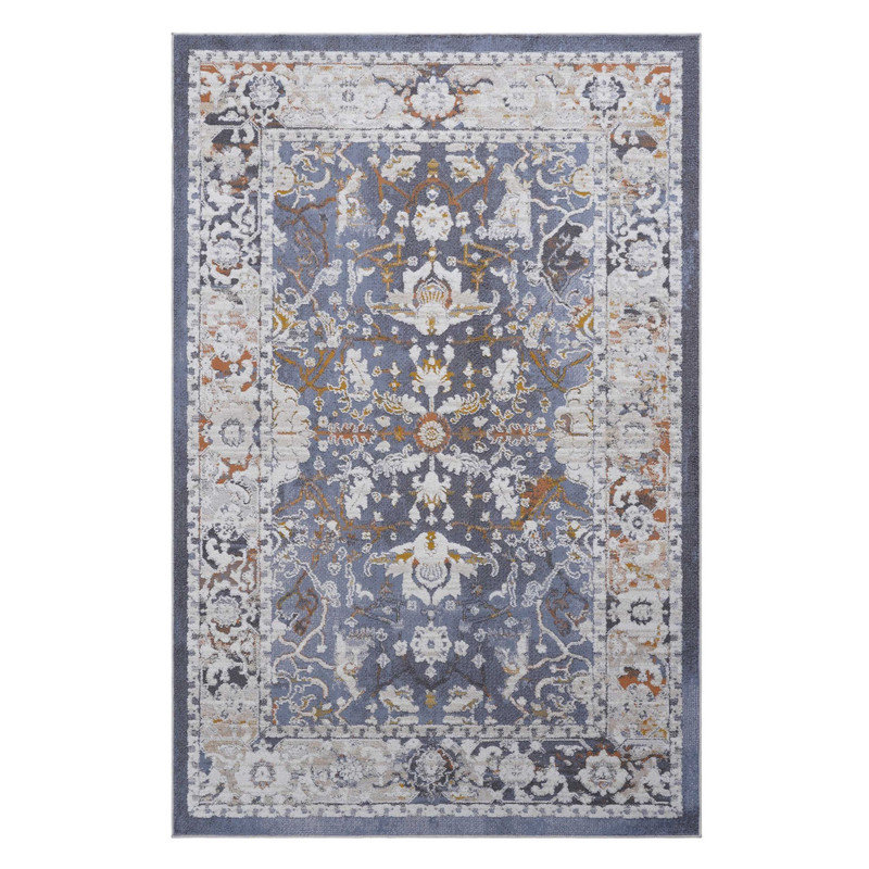 Bungalow Rose 2X3 Blue Traditional Area Rug, Stain-Resistant & Non ...