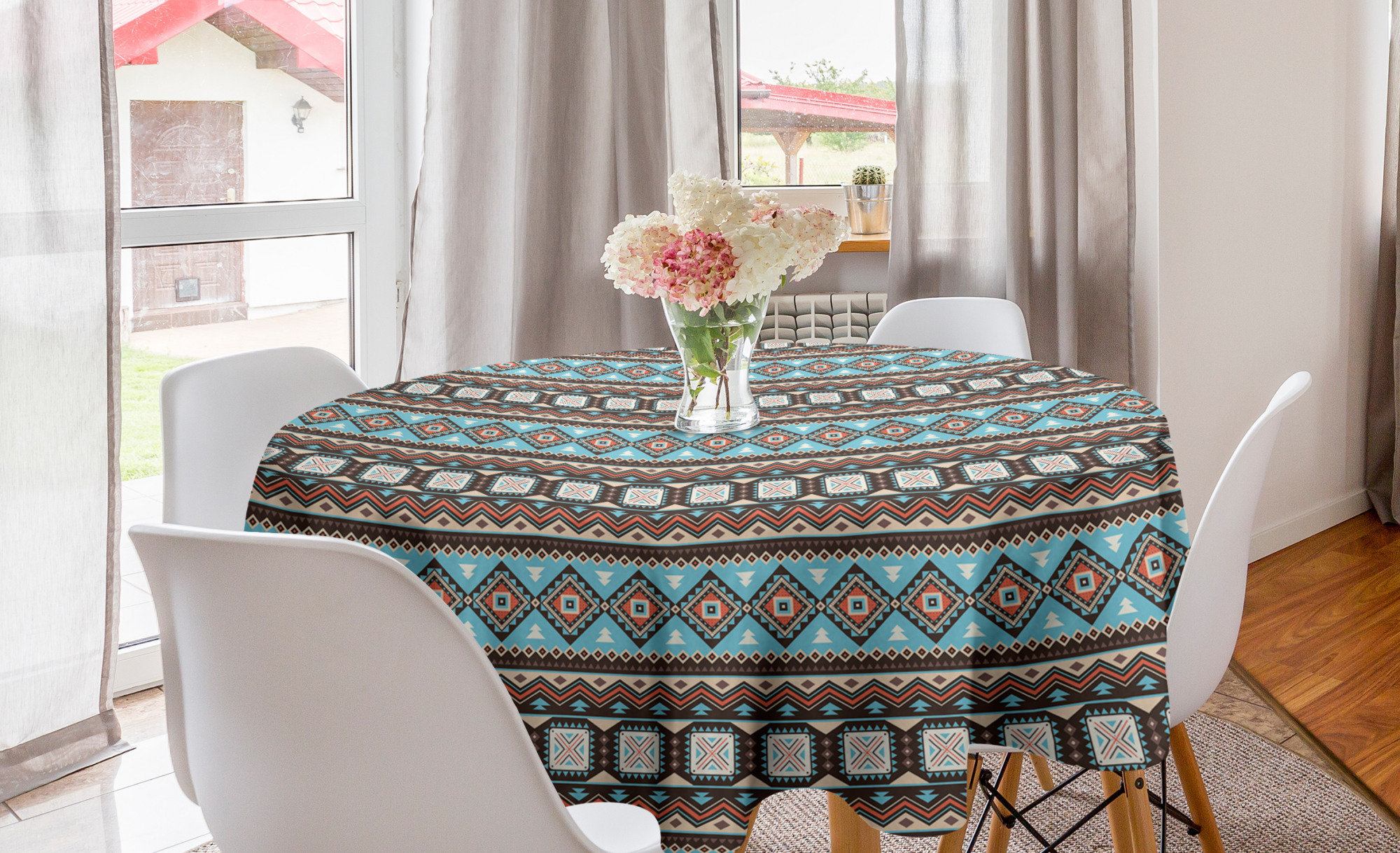 East Urban Home Aztec Round Tablecloth, Vintage Illustration Of ...