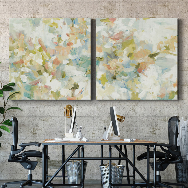 Lark Manor™ Felan Floral Blush - 2 Piece Wrapped Canvas Print Set ...