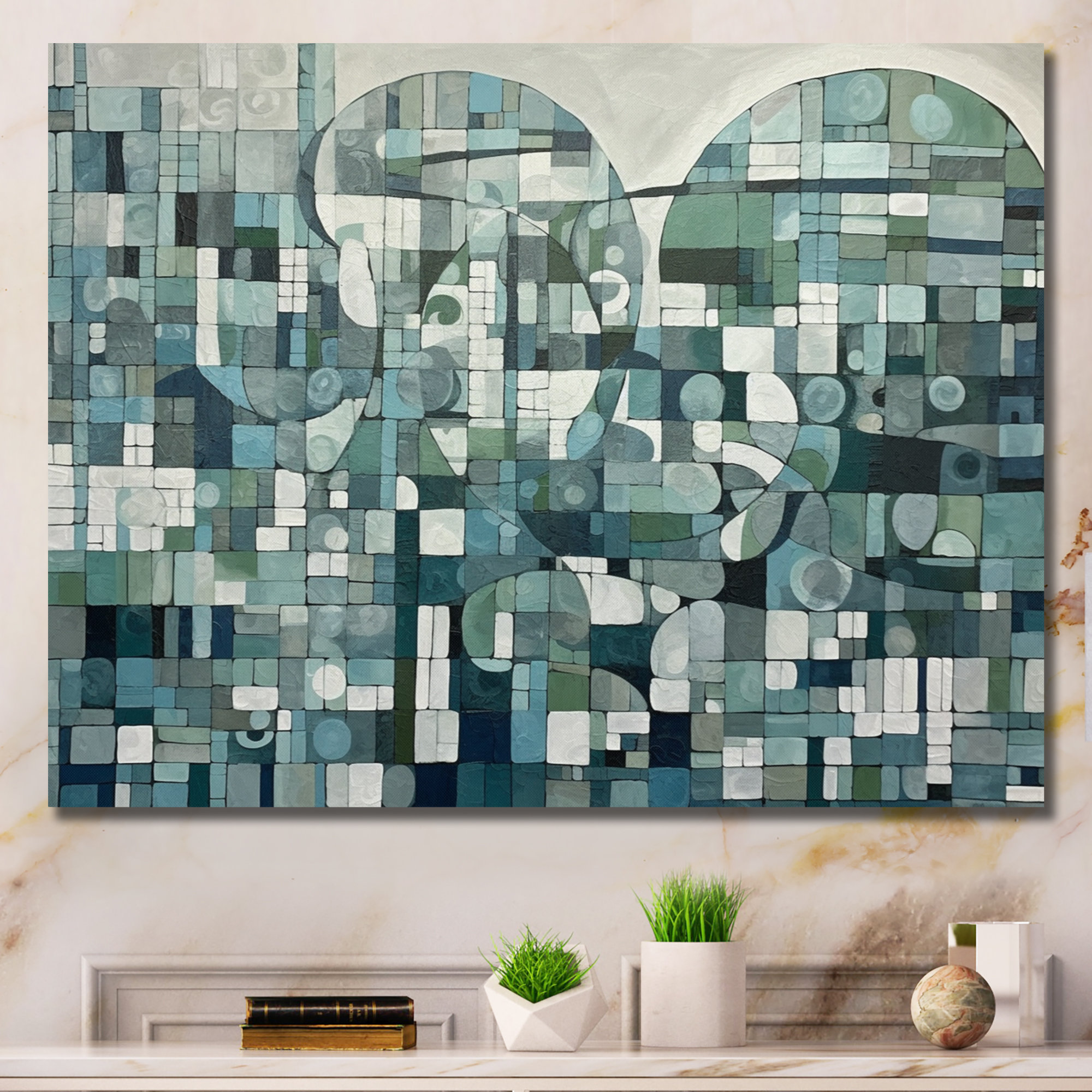 Ivy Bronx Kamare Blue and Green Bohemian Medley - Print | Wayfair