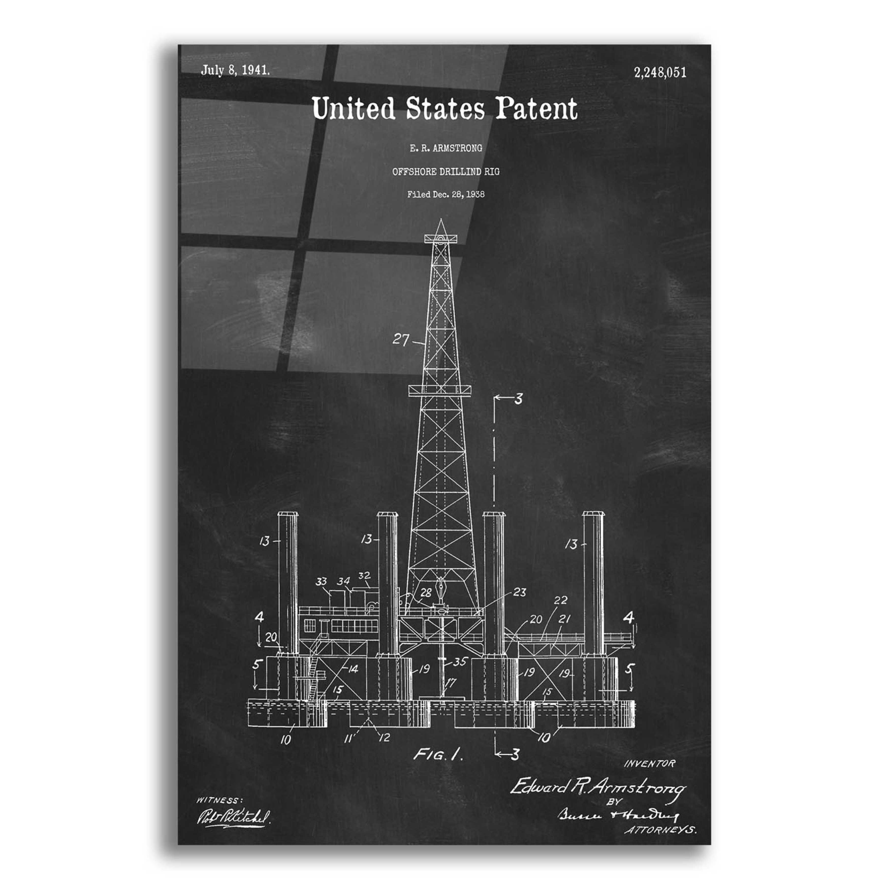 17 Stories 17 Storeys ''Drilling Rig Blueprint Patent Chalkboard ...