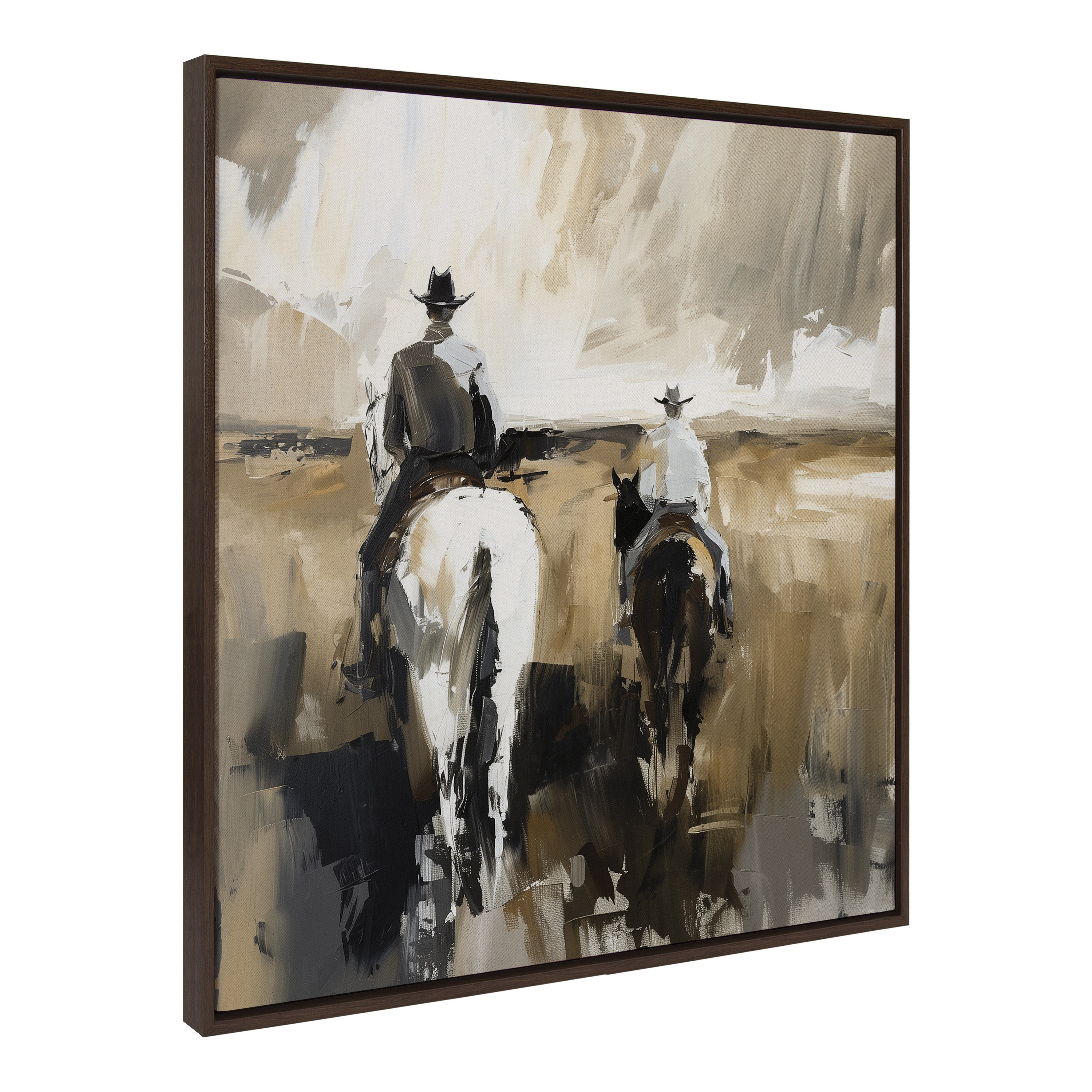Winston Porter Abstract Cowboy Framed Canvas Wall Art | Wayfair