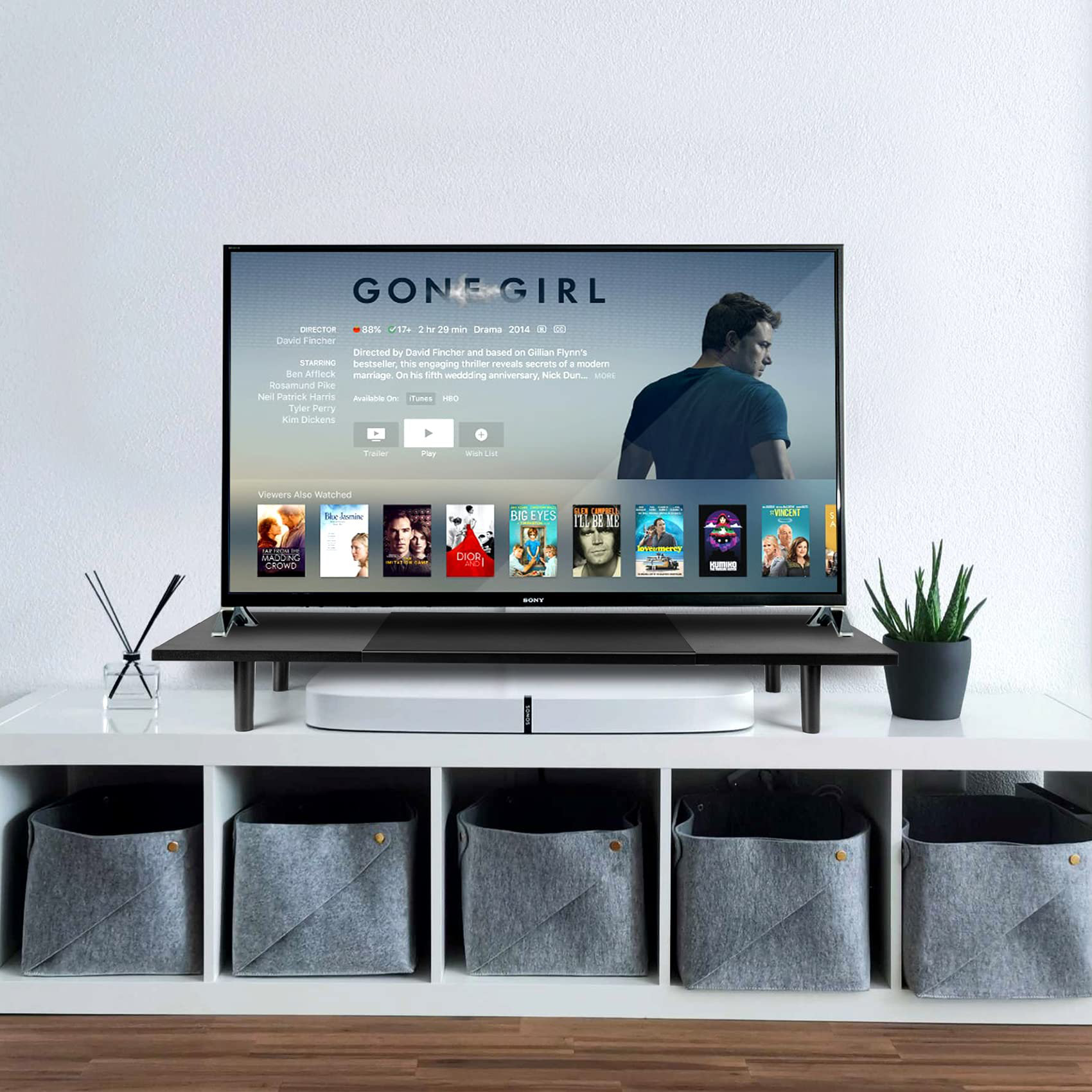 LEERWEI Dual-Monitor-Stand-Riser-For-Desk Adjustable Length 32-40 Inch ...