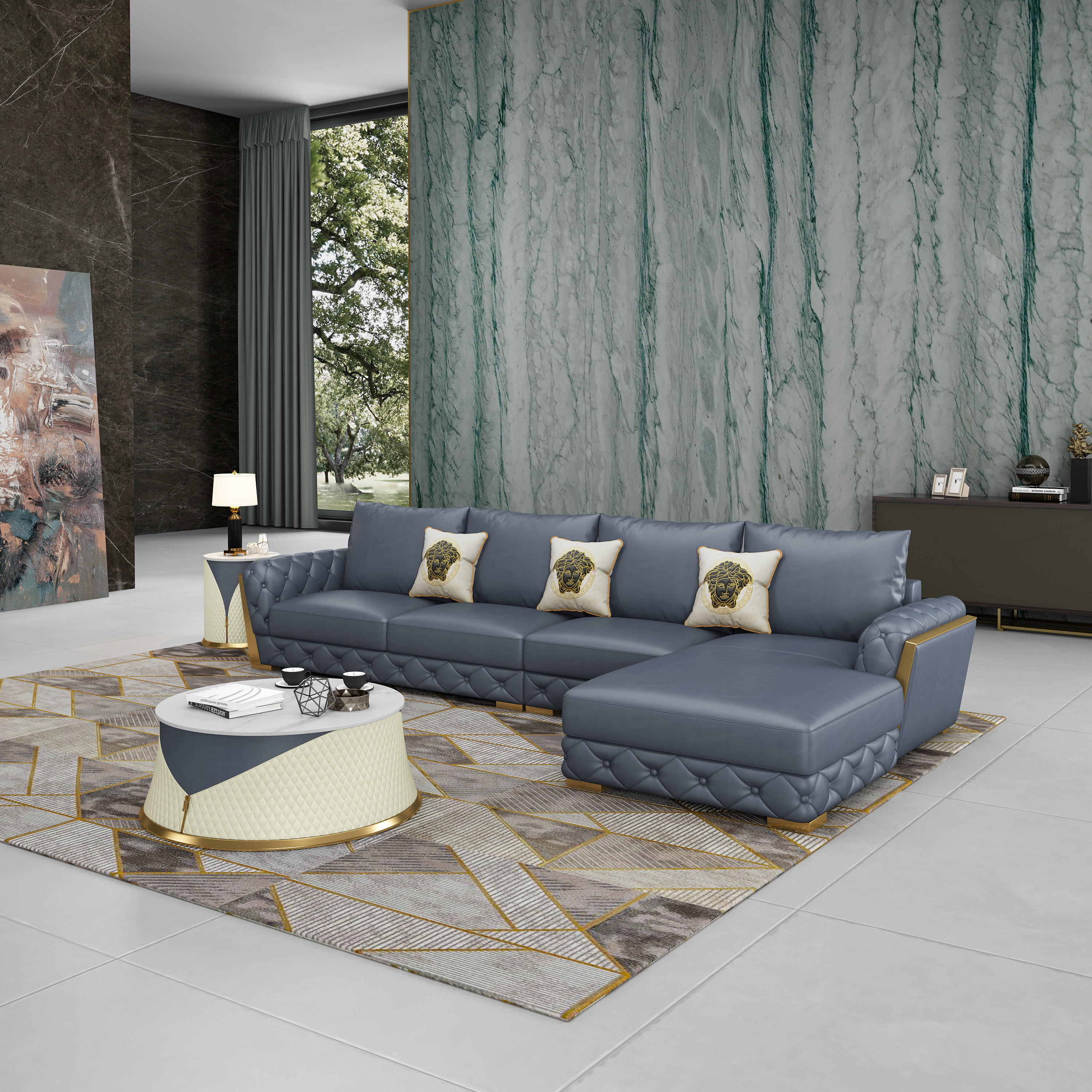 EuropeanFurniture Castello Collection 4 - Piece Leather Sectional | Wayfair