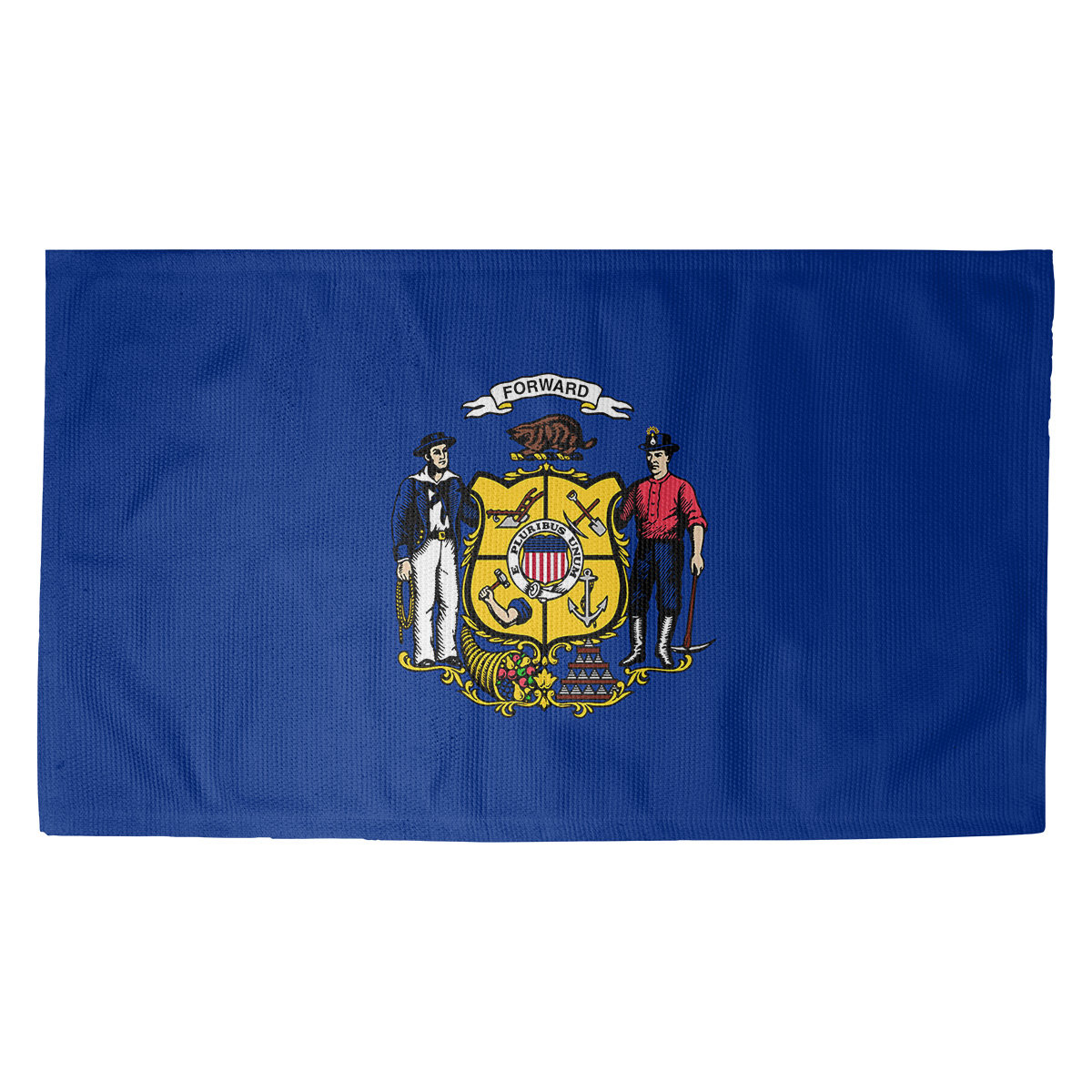 Ebern Designs Fawcett Wisconsin Flag Indoor Door Mat | Wayfair