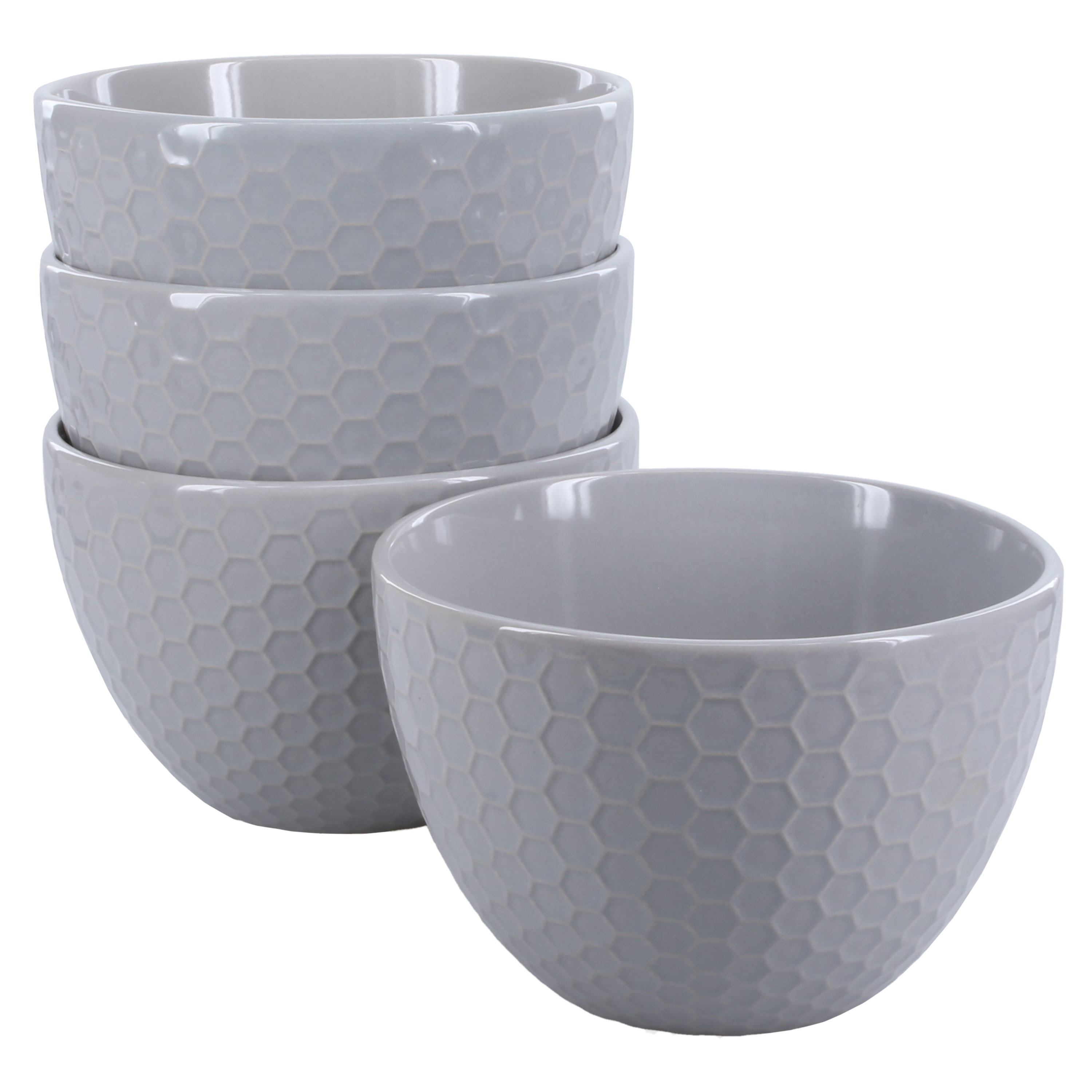 BIA Cordon Bleu Set Of 4, Honeycomb Cereal Bowls, Gray | Wayfair
