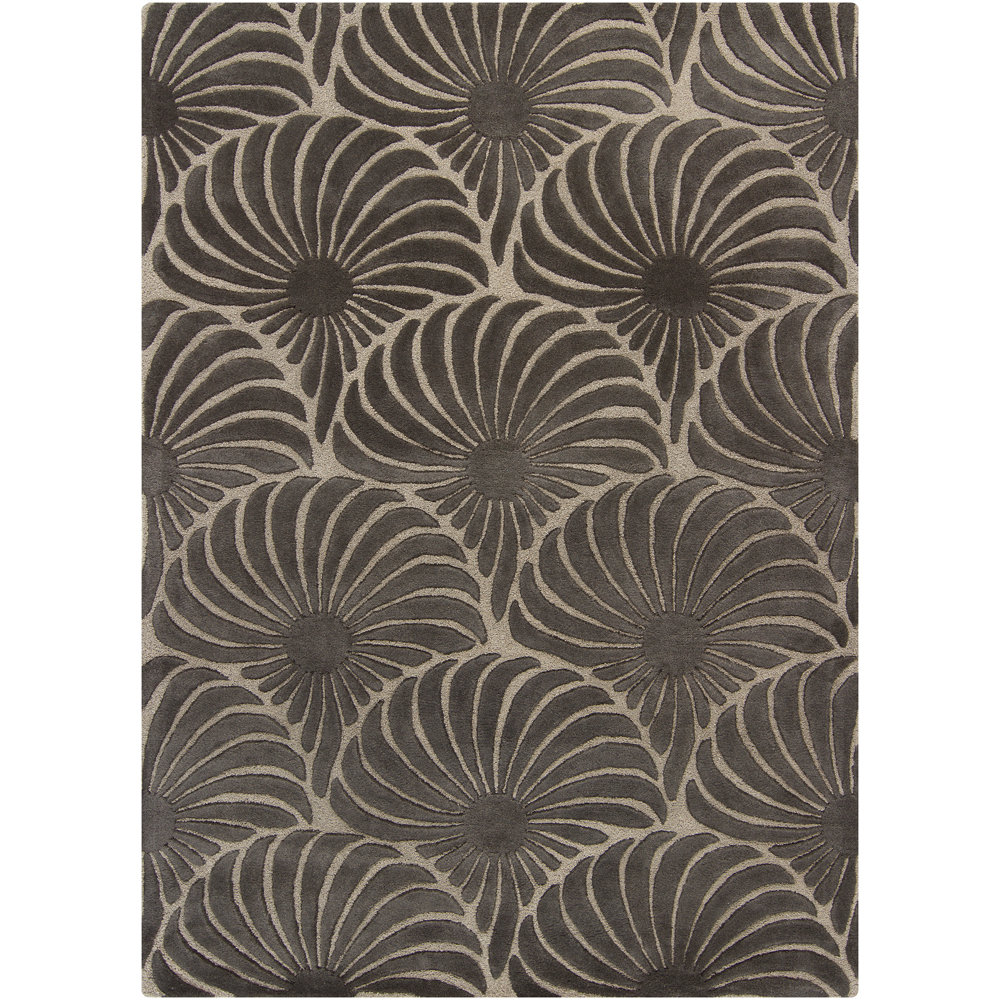 Chandra Rugs Reena Gray Floral Area Rug | Wayfair