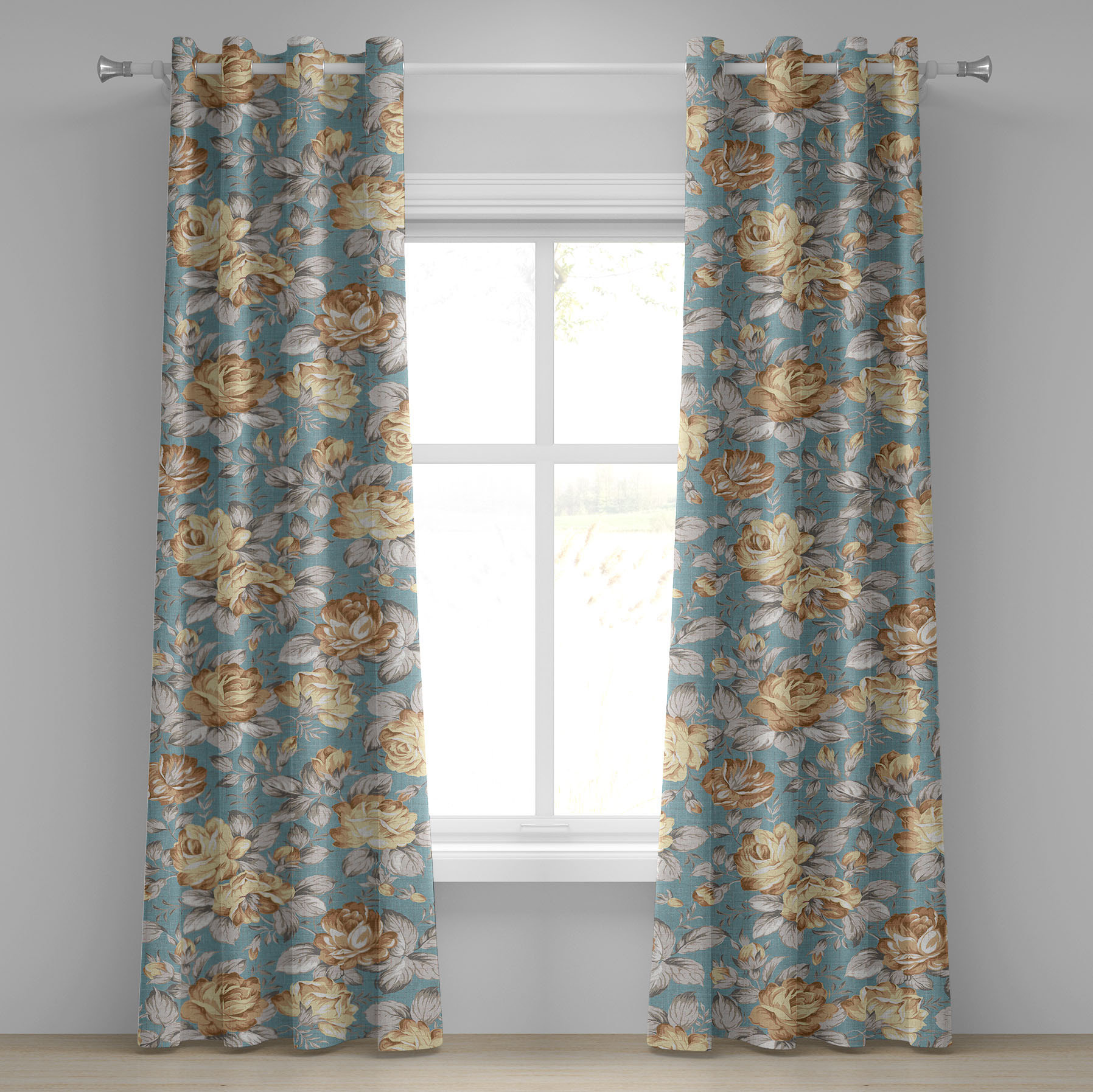 East Urban Home Eutha Polyester Semi-Sheer Curtain Pair | Wayfair