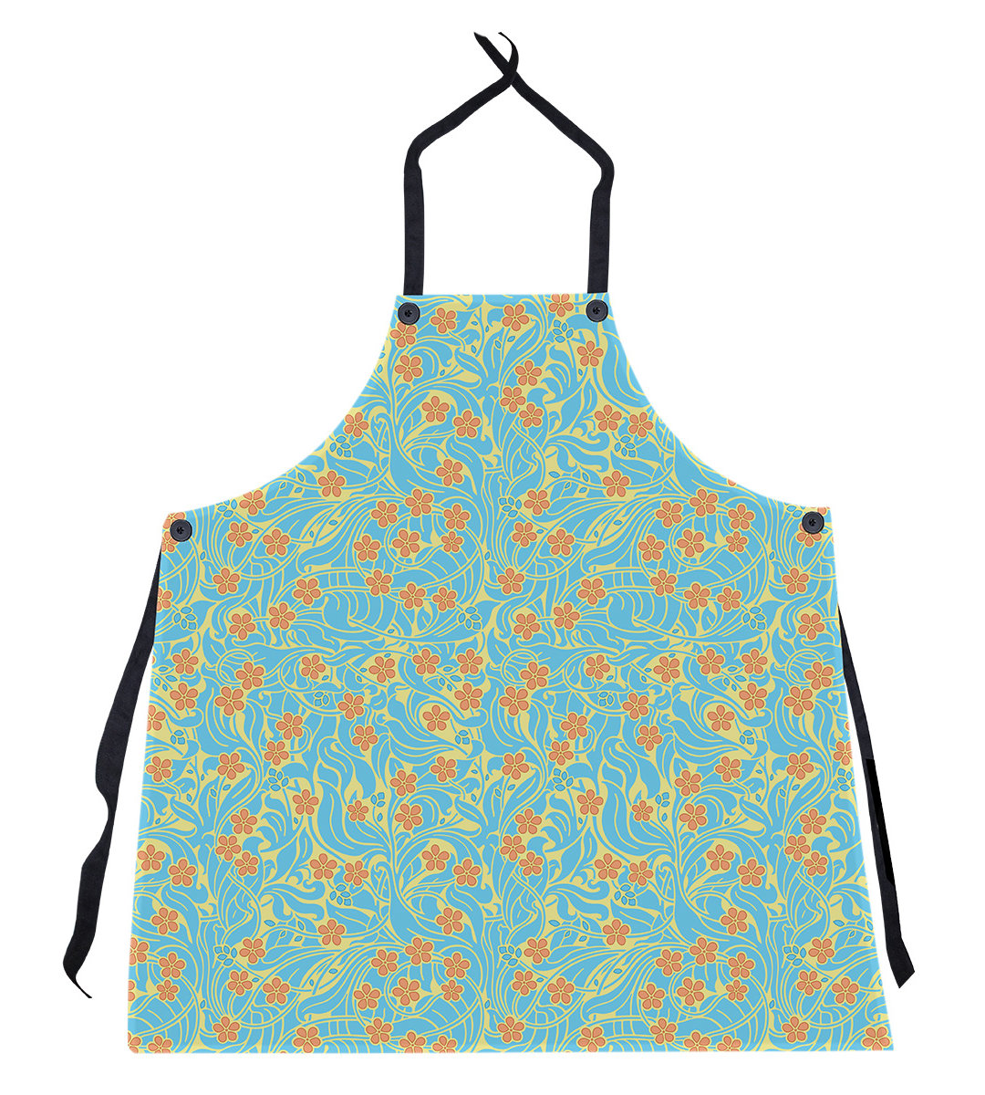 East Urban Home Swirly Floral Pattern Apron - Wayfair Canada