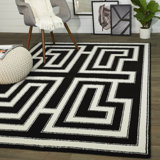 Black Geometric Area Rugs You'll Love | Wayfair