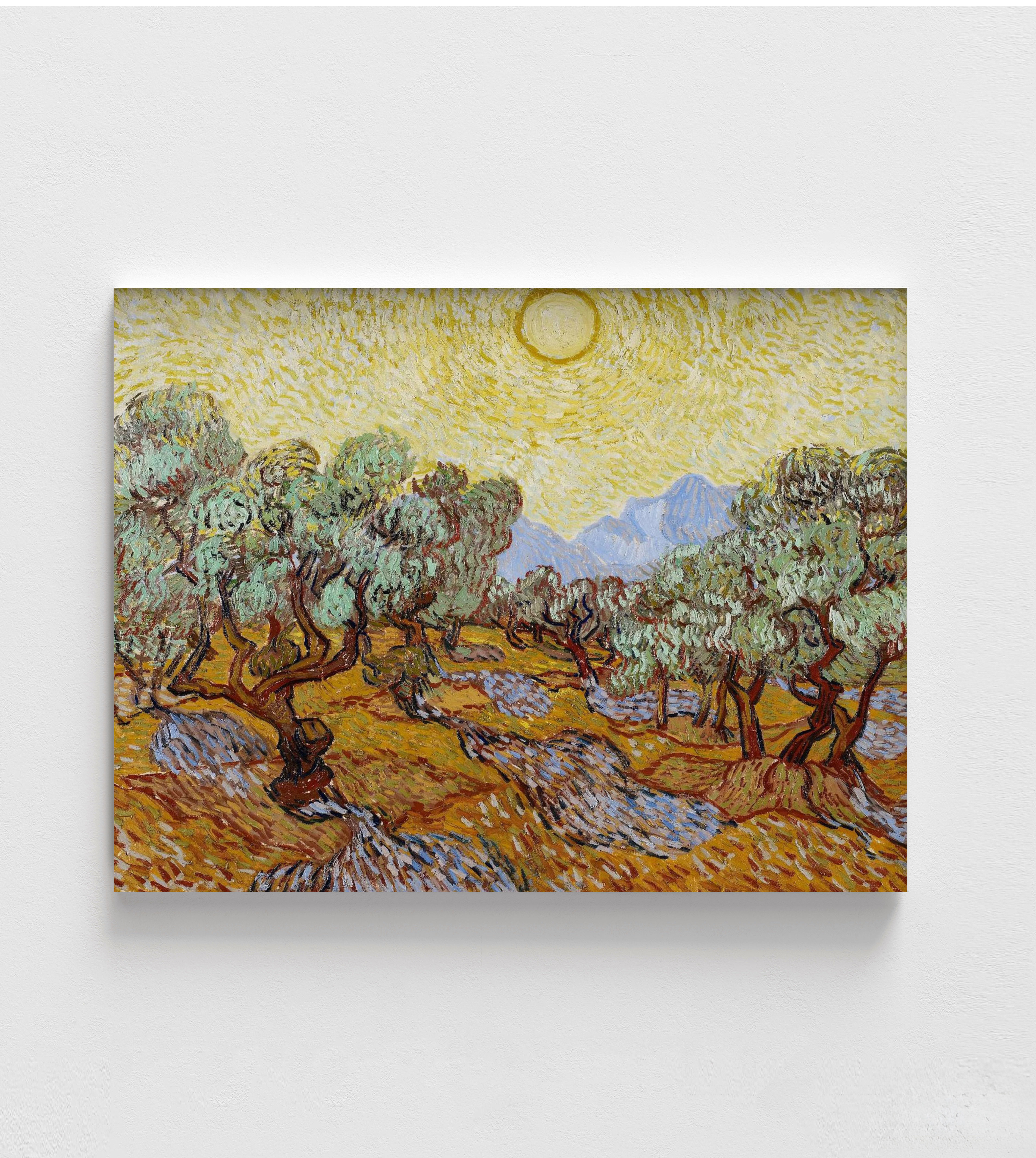WeFrameArt Van Gogh Olive Trees With Yellow Sky And Sun Painting Print ...
