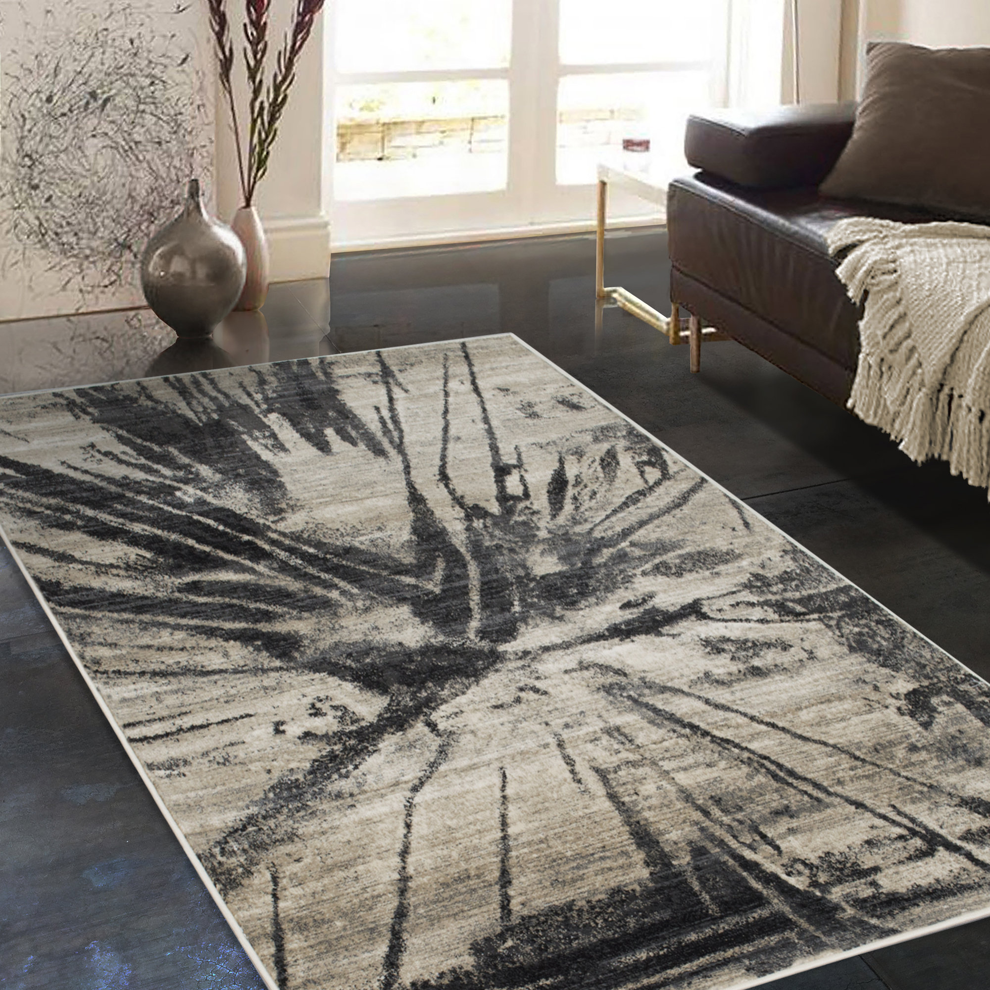 17 Stories Abstract Rug | Wayfair