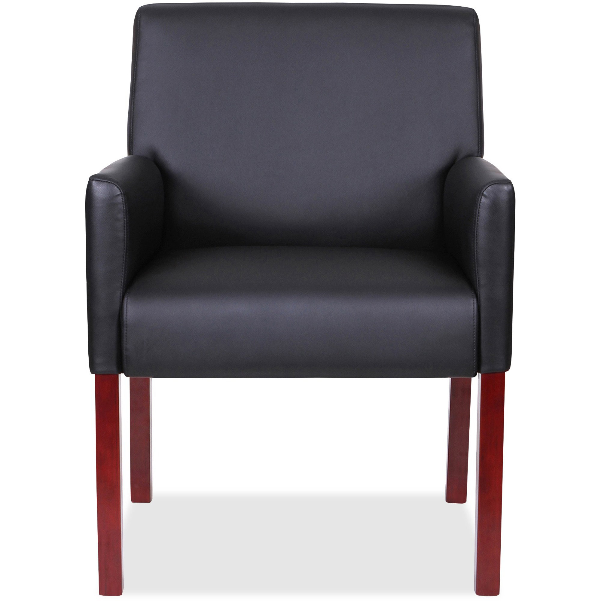 Lorell 28.5" W Leather Seat Reception Chair with Wood Frame | Wayfair
