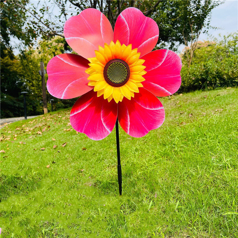 Arlmont & Co. Pattern 4 Double-Layer Sunflower Windmill Decor Large ...