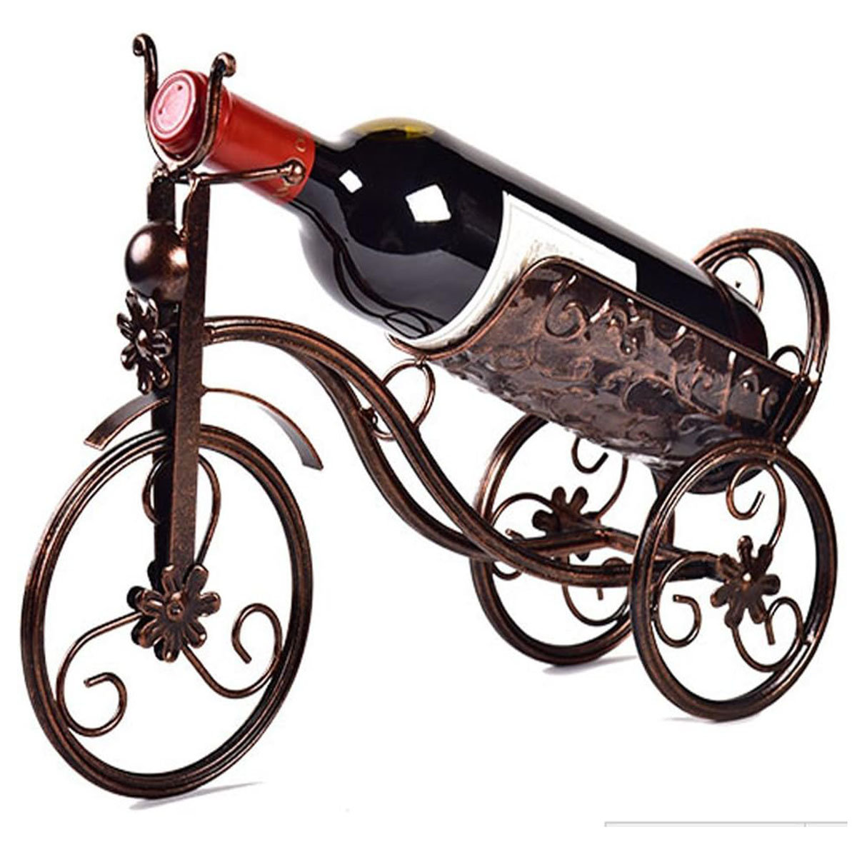House of Hampton Wrought Iron Wine Holder/Rack Bike Shape Tricycle Art ...