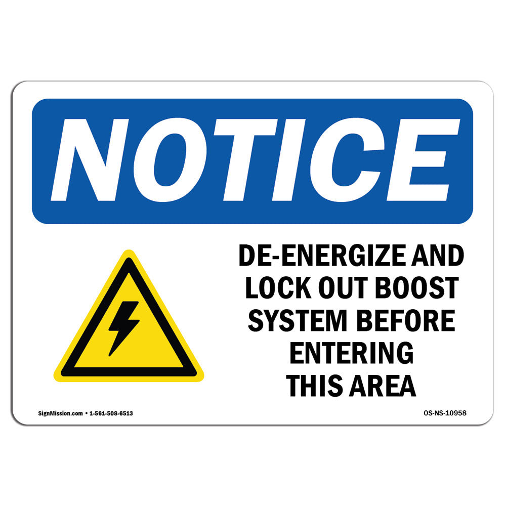 SignMission De-Energized and Lock out Boost Sign with Symbol | Wayfair