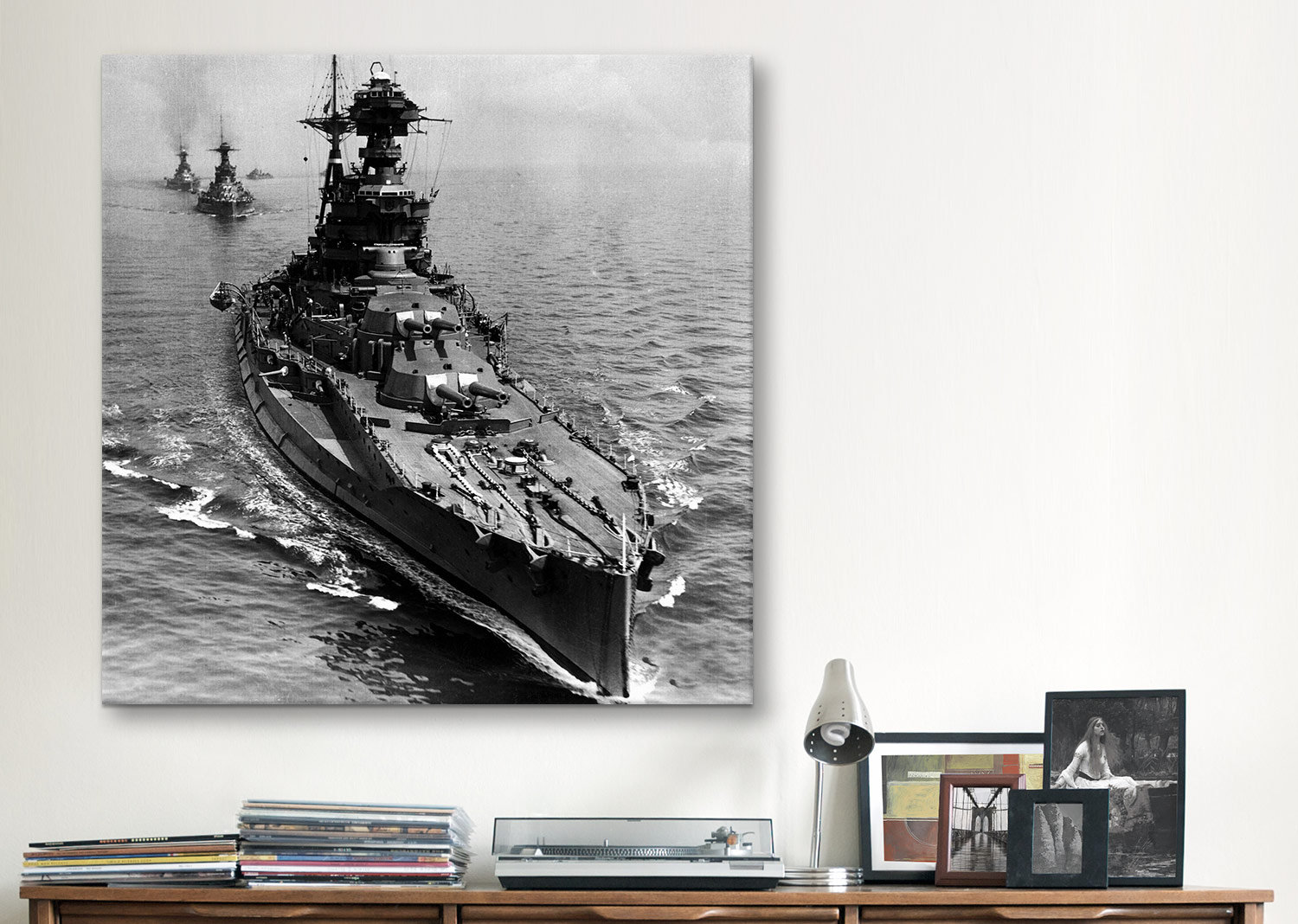 Winston Porter Flags Vintage WW2 U.S. Battleships at Sea Photographic ...